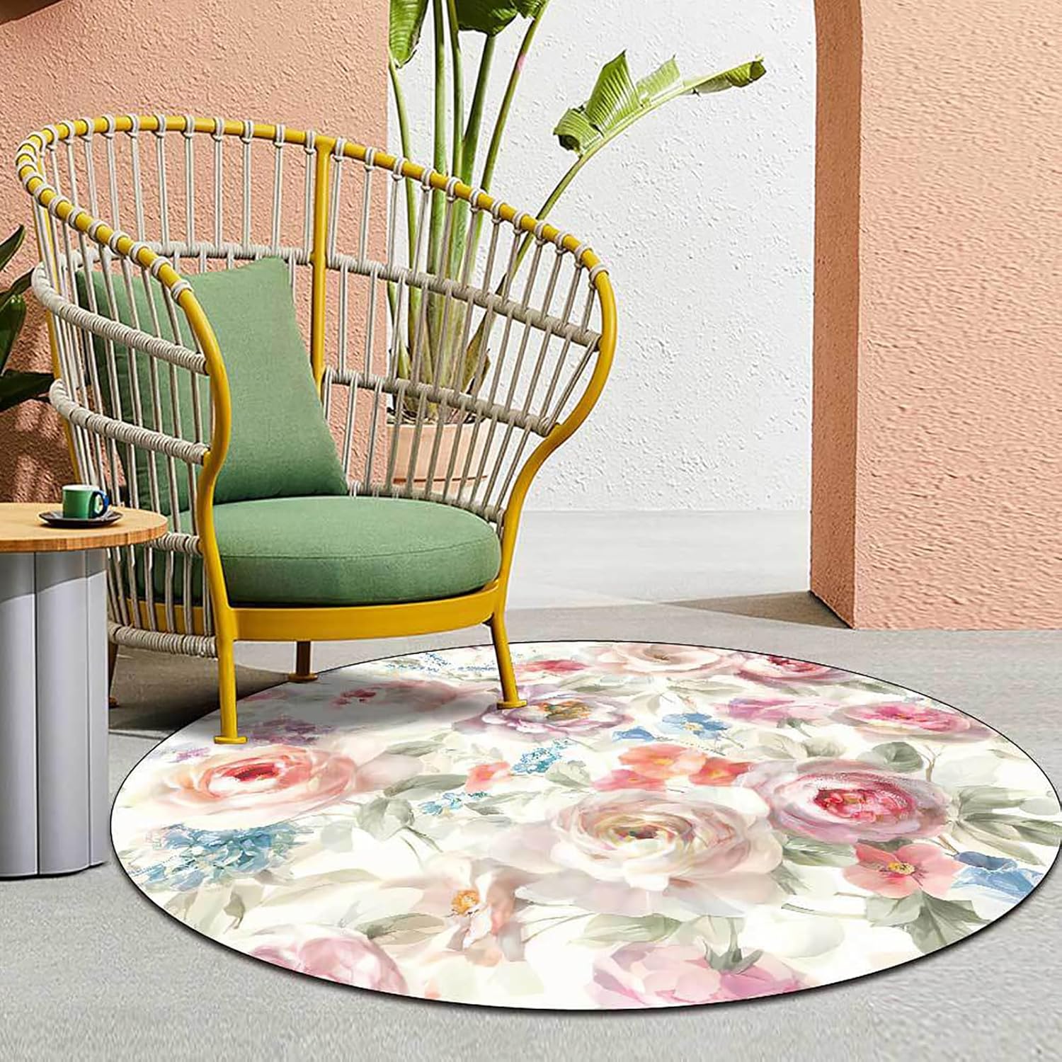 Amazon.com: Round Rugs Living Room Home Decor,Multicoloured,140 cm ...