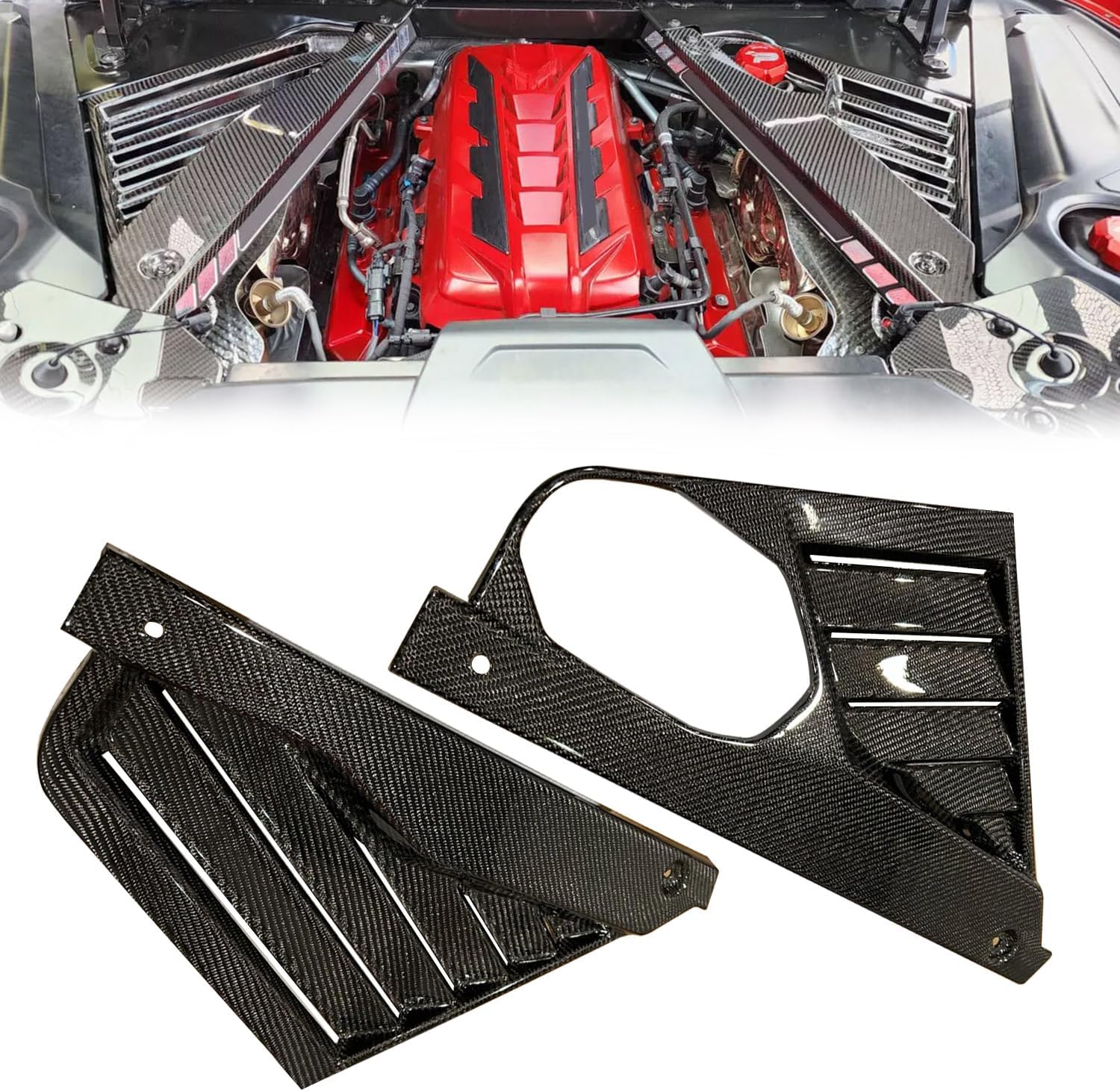 Amazon.com: etesan Real Carbon Fiber Rear Engine Bay Panel Cover Rear ...