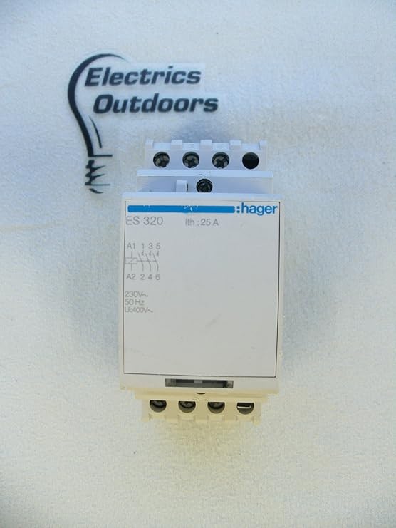 Hager ES320 - Contactor 25A 3P con cierre de contacto 3F (3NO) bobina ...