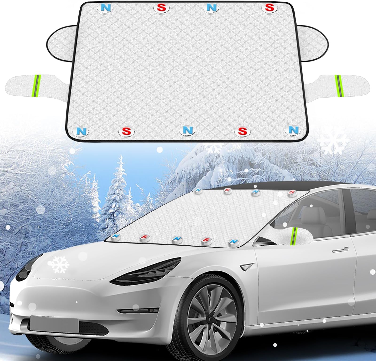 Amazon.com: LoyaForba Car Magnetic Windshield Snow Cover, 4 Layers ...