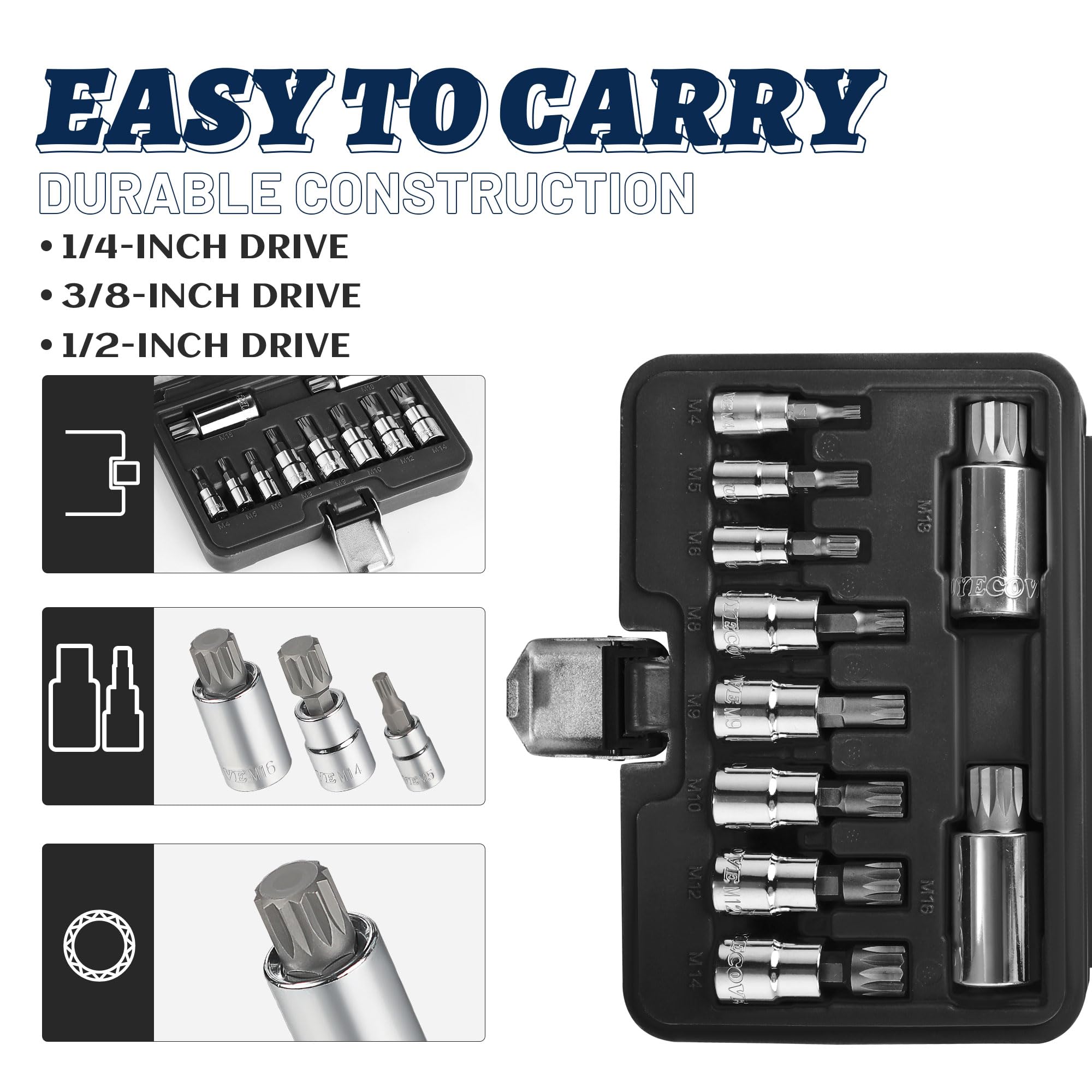 Snapklik.com : Triple Square Socket Set, S2 Alloy Steel Spline Socket ...
