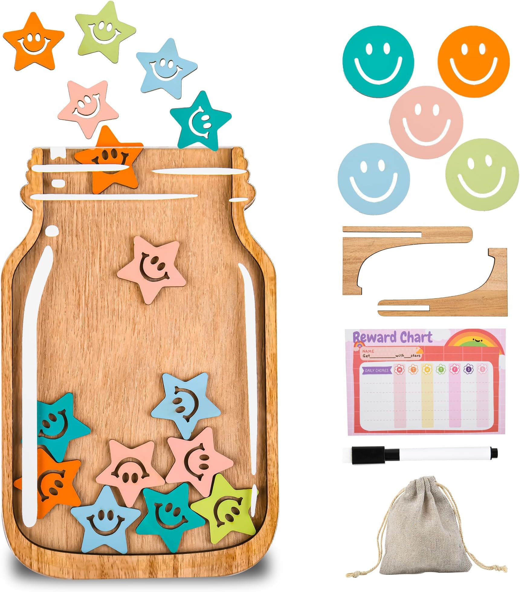 Amazon.com : Smiley Face Reward Jar Magnetic DIY Name 45 Tokens for ...