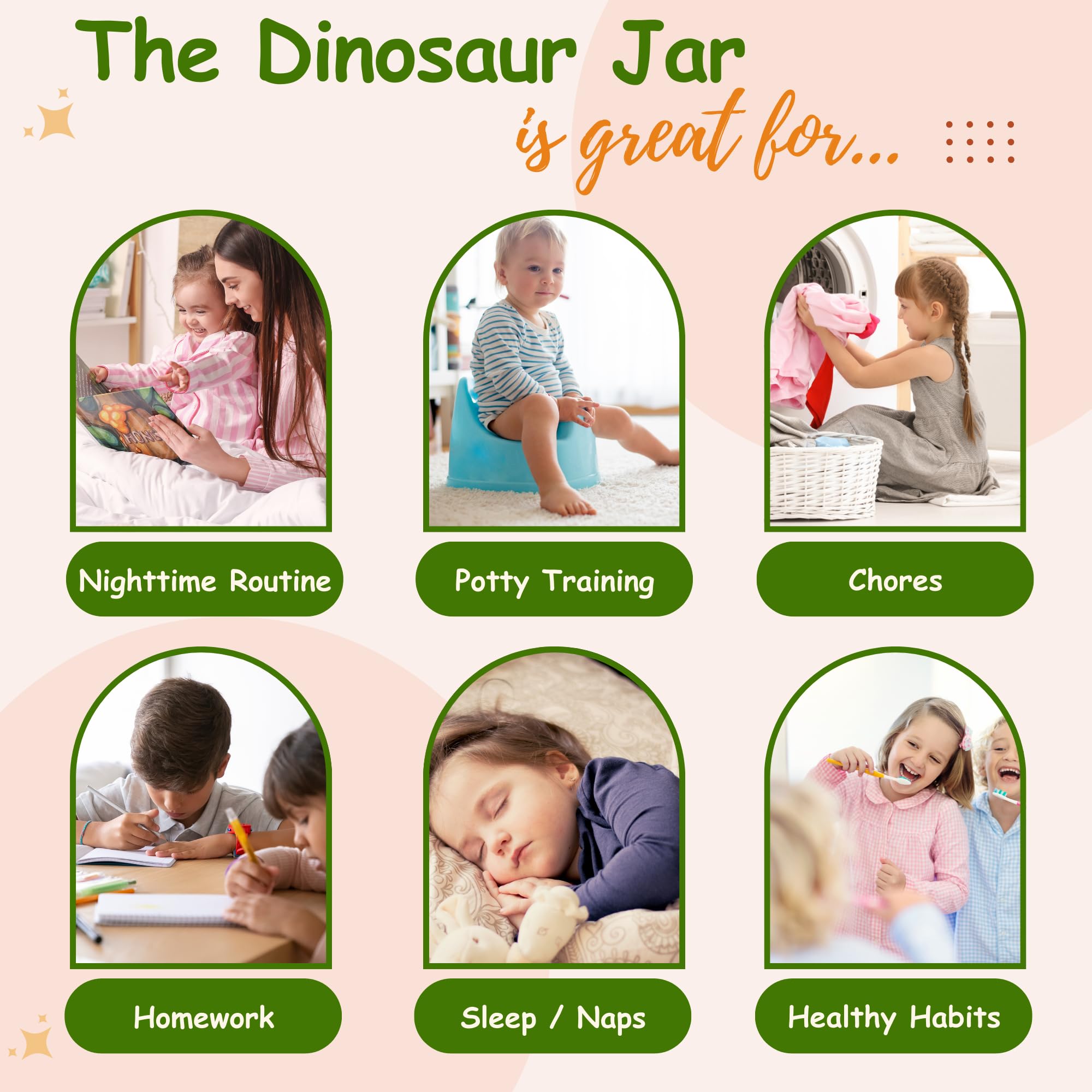 Reward Chart Dinosaur Reward Jar for Kids, Potty Training Reward Chart ...