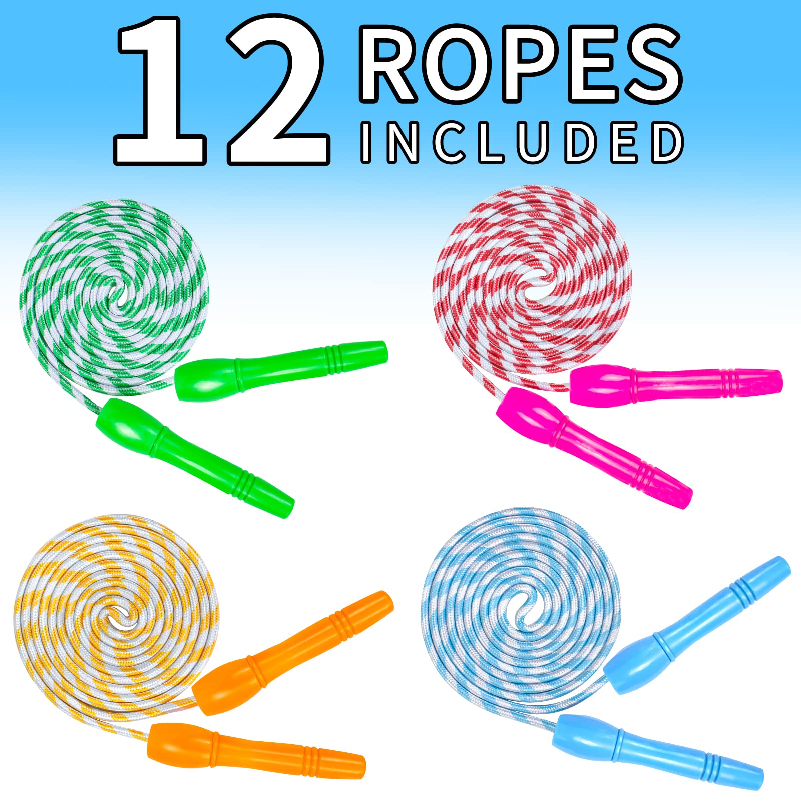 12 Pack Jump Rope for Kids Adults Party Favors (5 Colors), Jump Ropes ...