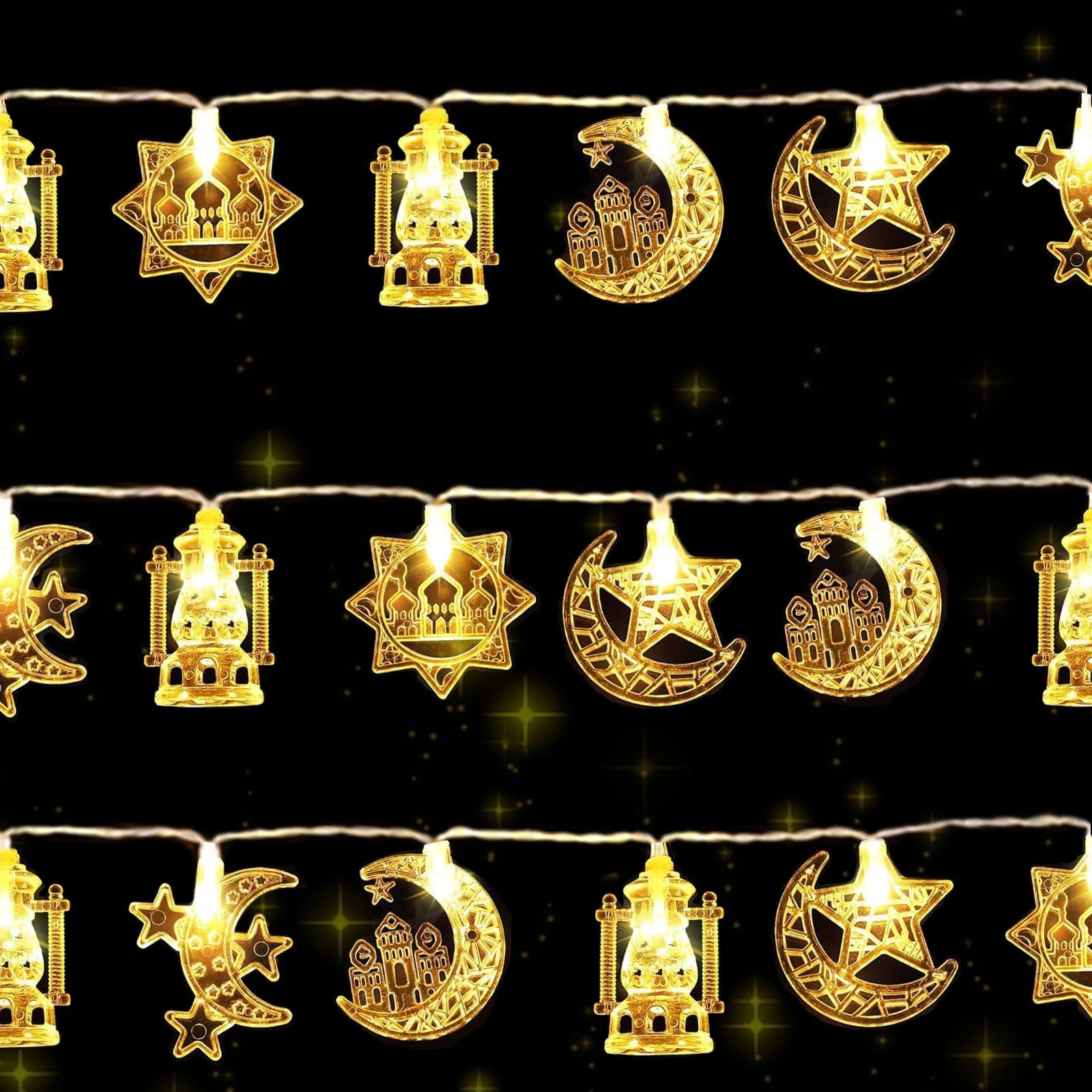 NAOLIU 3M Ramadan Lichterkette, Ramadan Deko Lichterkette Vorhang, Eid ...