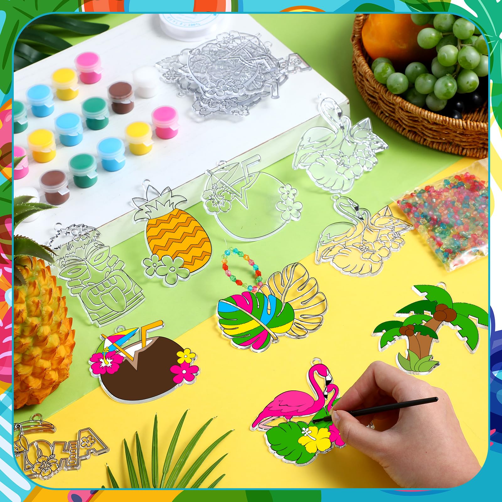 101 PCS Palm Tree Leaves Temporary Tattoos Birthday Party Decorations ...