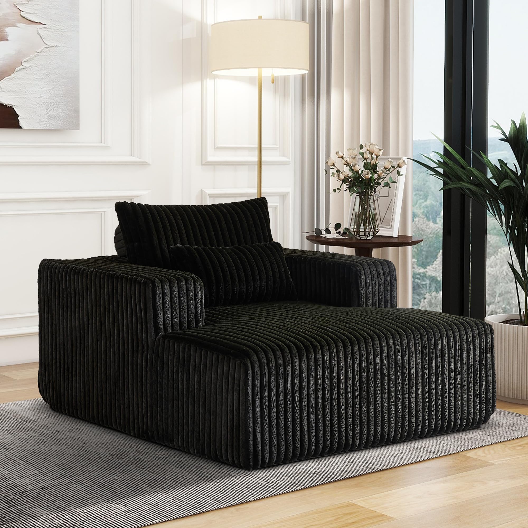 Amazon.com: 48.5" Oversized Sponge Corduroy Chaise Lounge,62.5"L Floor ...