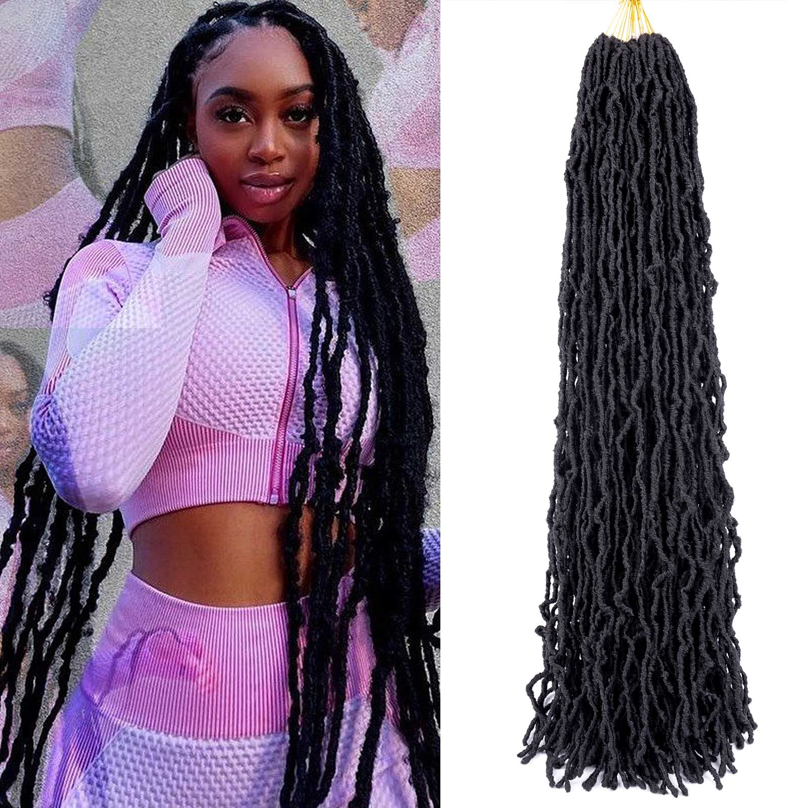 Buy Ahrencan Faux Locs Crochet Hair,36 Inch Super Long Soft Locs Hair,5 ...