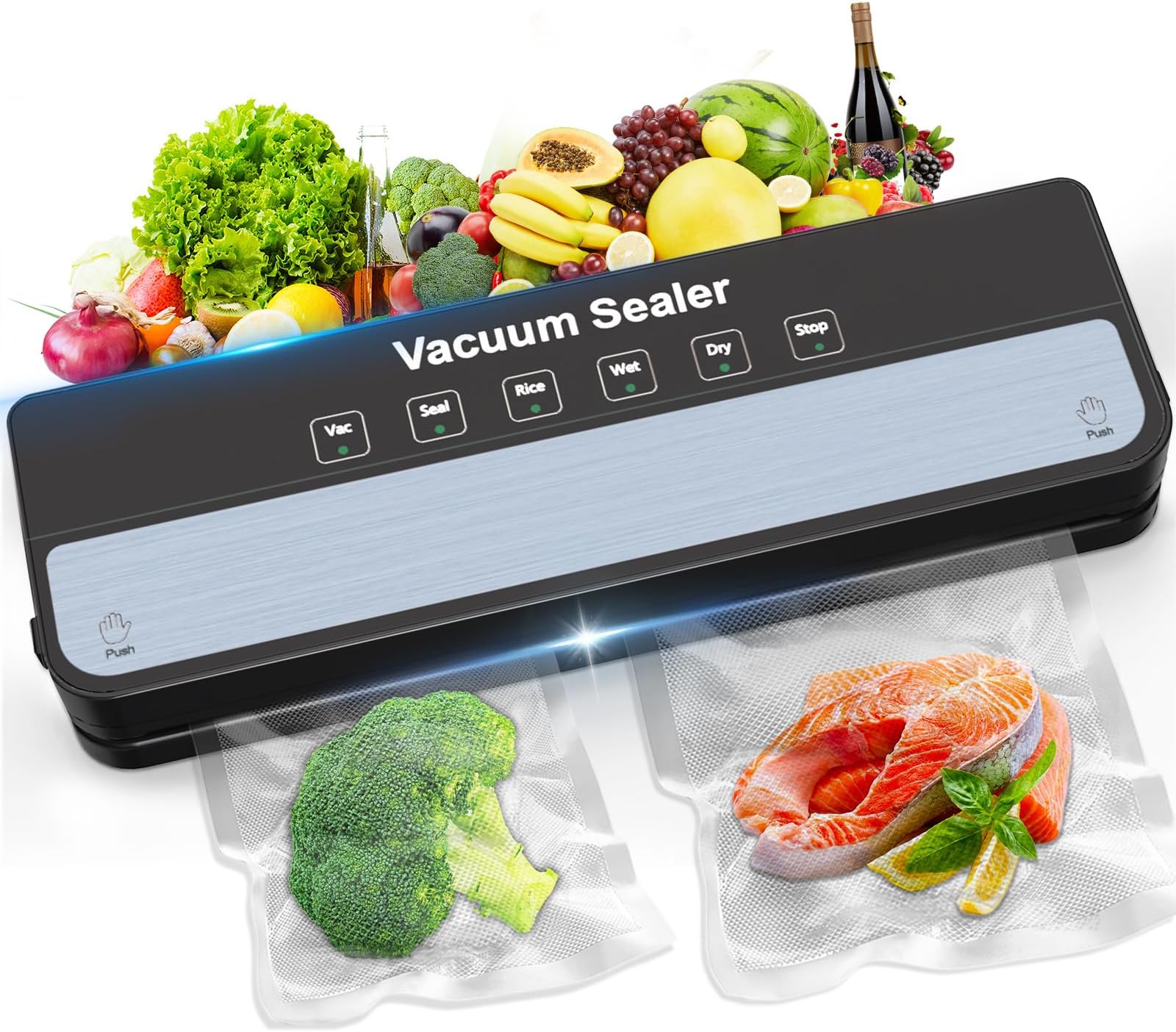 Amazon.com: Vacuum Sealing Machine Compact Food Sealer for Dry/Moist ...