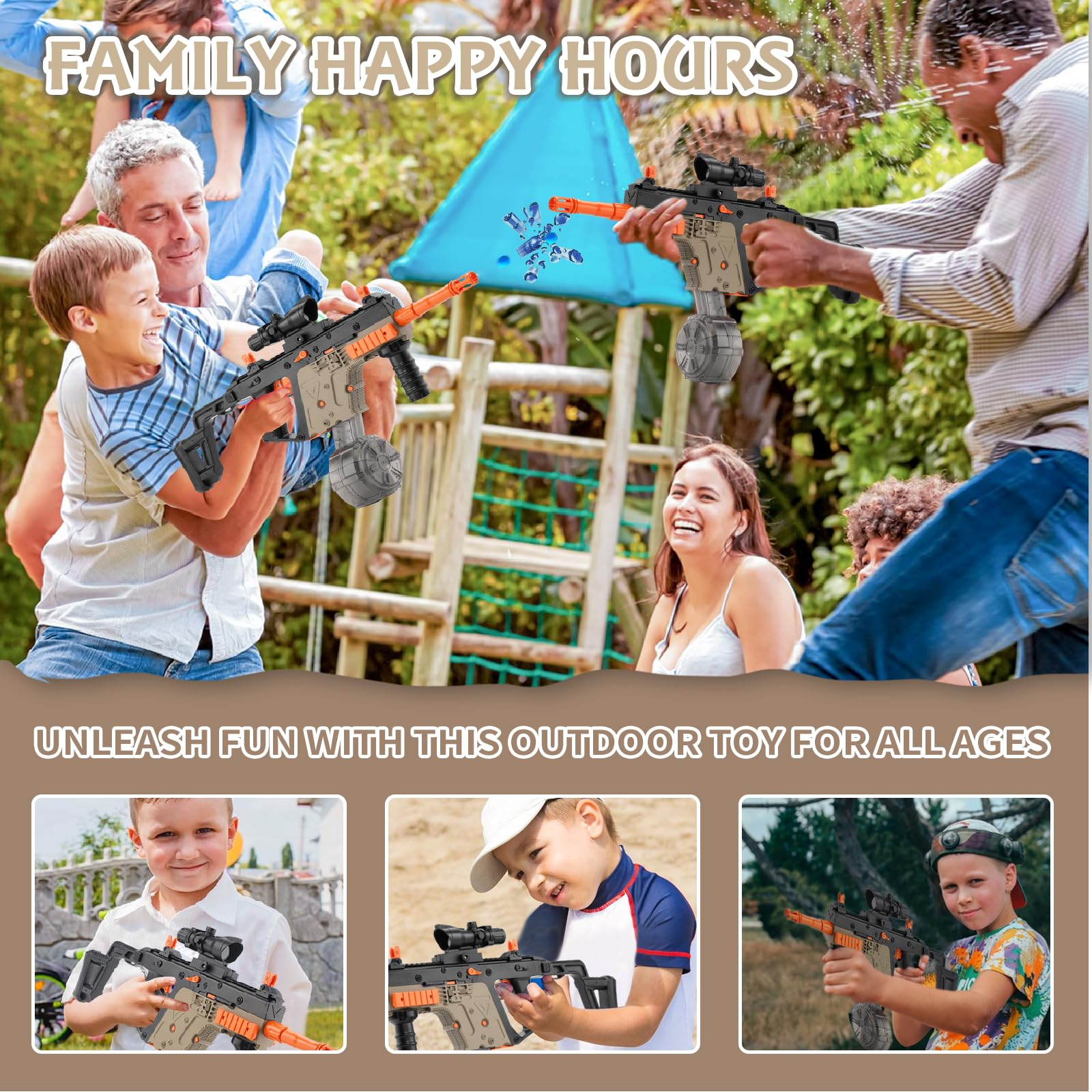 VELIYAKA Electric Gel Ball Blaster Toys, Automatic Splatter Ball ...