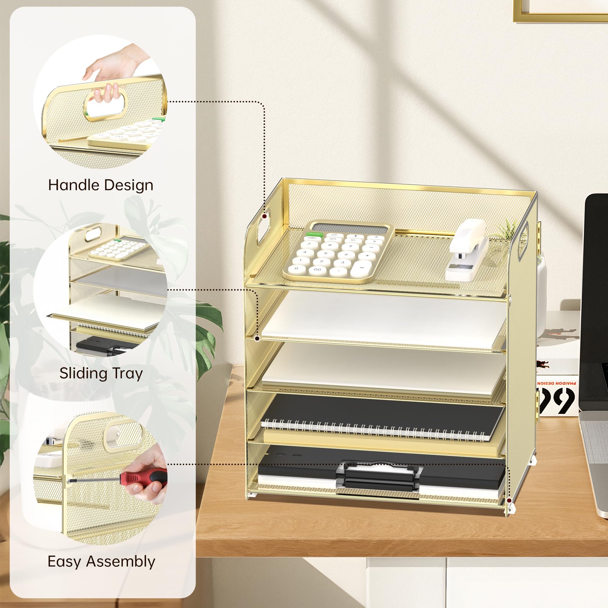 Snapklik.com : Supeasy 5 Trays Paper Organizer Letter Tray