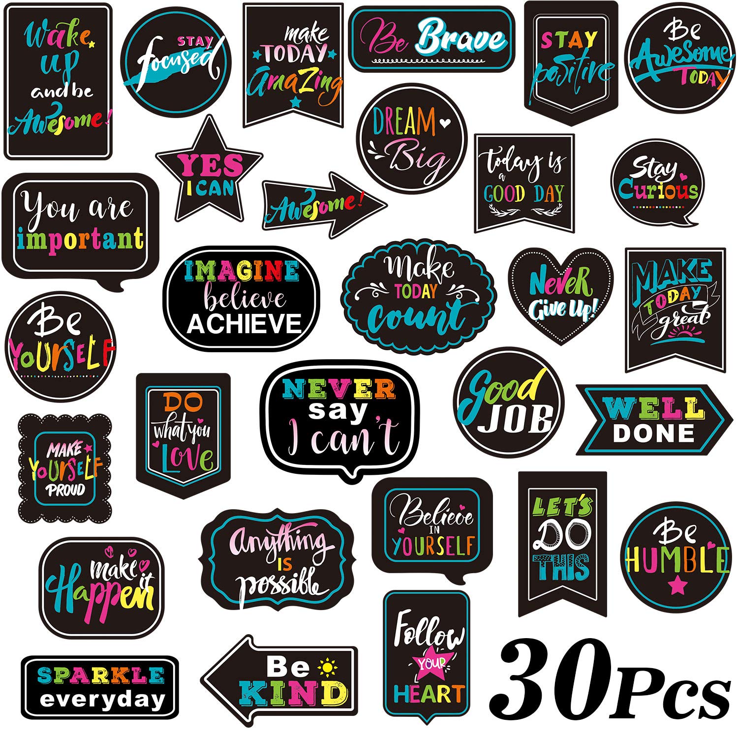 Chalkboard Bright Positive Sayings Accents, Motivational Signs ...