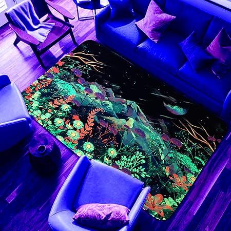 Amazon.com: Large Area Rugs for Living Room Glow in The Dark Splatter ...