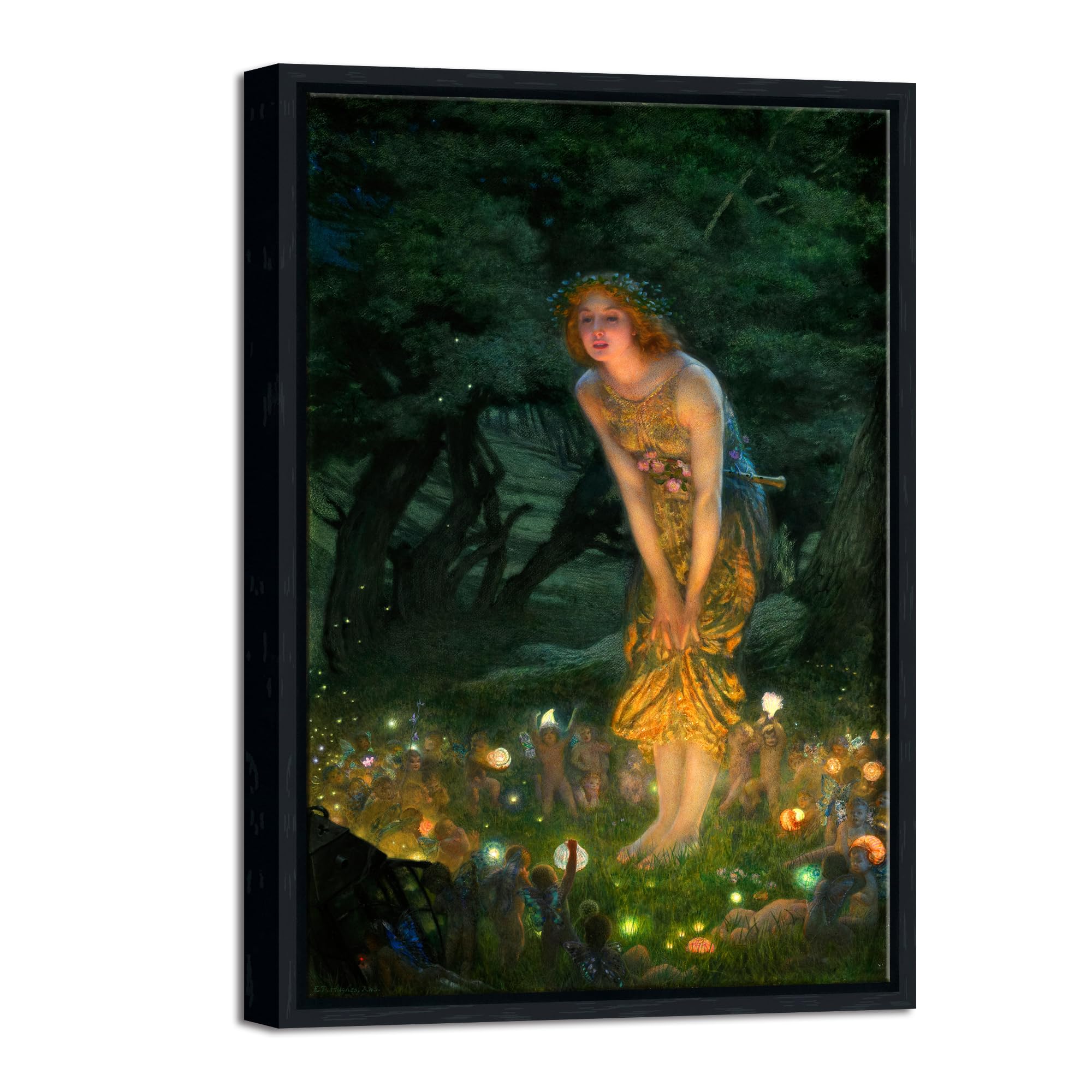 Amazon.com: Wieco Art Framed Canvas Print Wall Art Fairy Tale Midsummer ...
