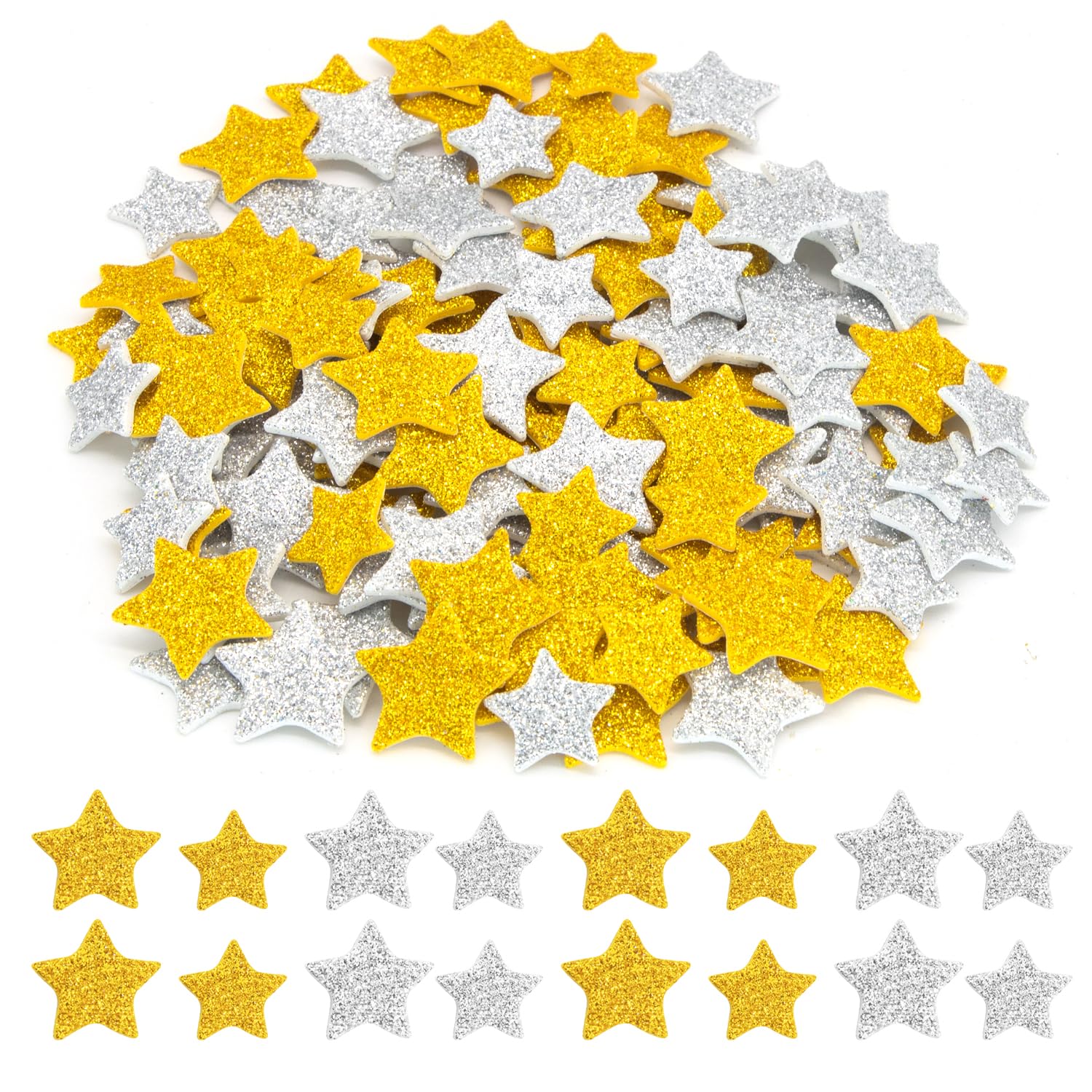 150PCS Star Stickers, Gold & Silver Foam Star Stickers, Self Adhesive ...