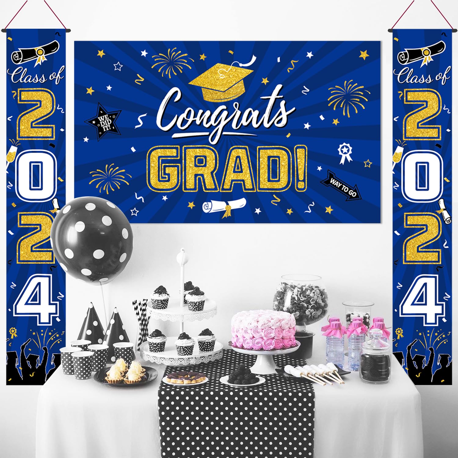 Snapklik.com : Graduation Party Decorations Blue And Gold Class Of 2024 ...