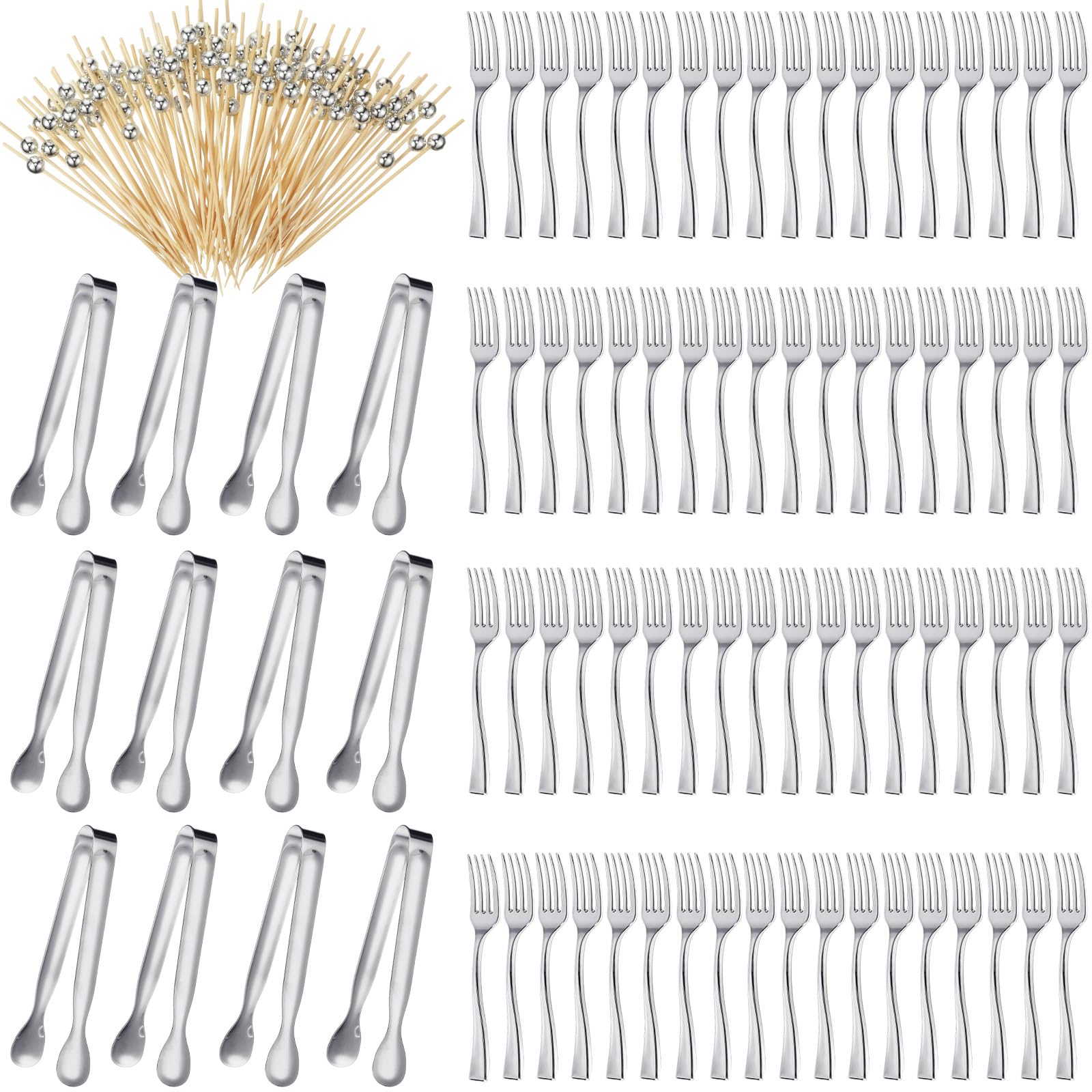 Amazon.com | Therwen Mini Forks for Appetizers Serving Tongs Fancy ...