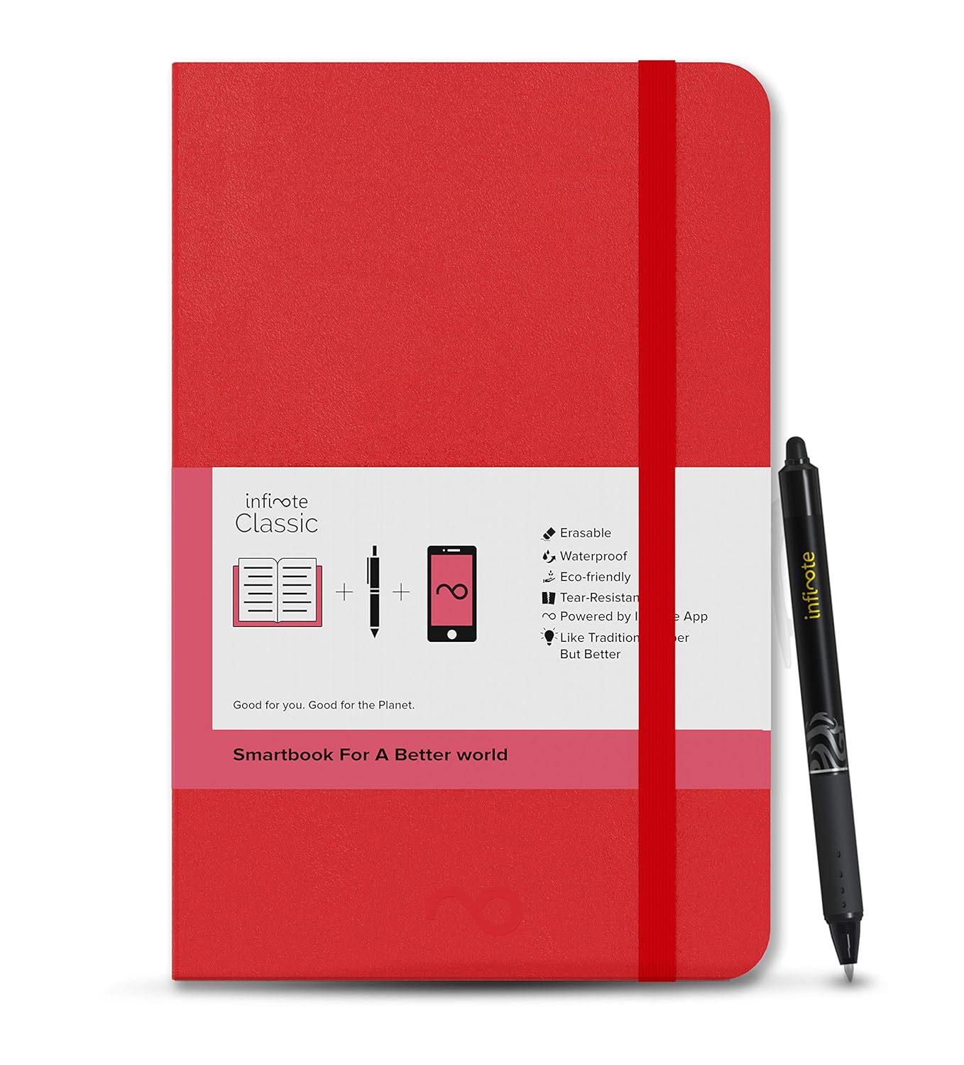 Infinote Classic Reusable Stone Paper Smart Notebook - Includes 1 ...