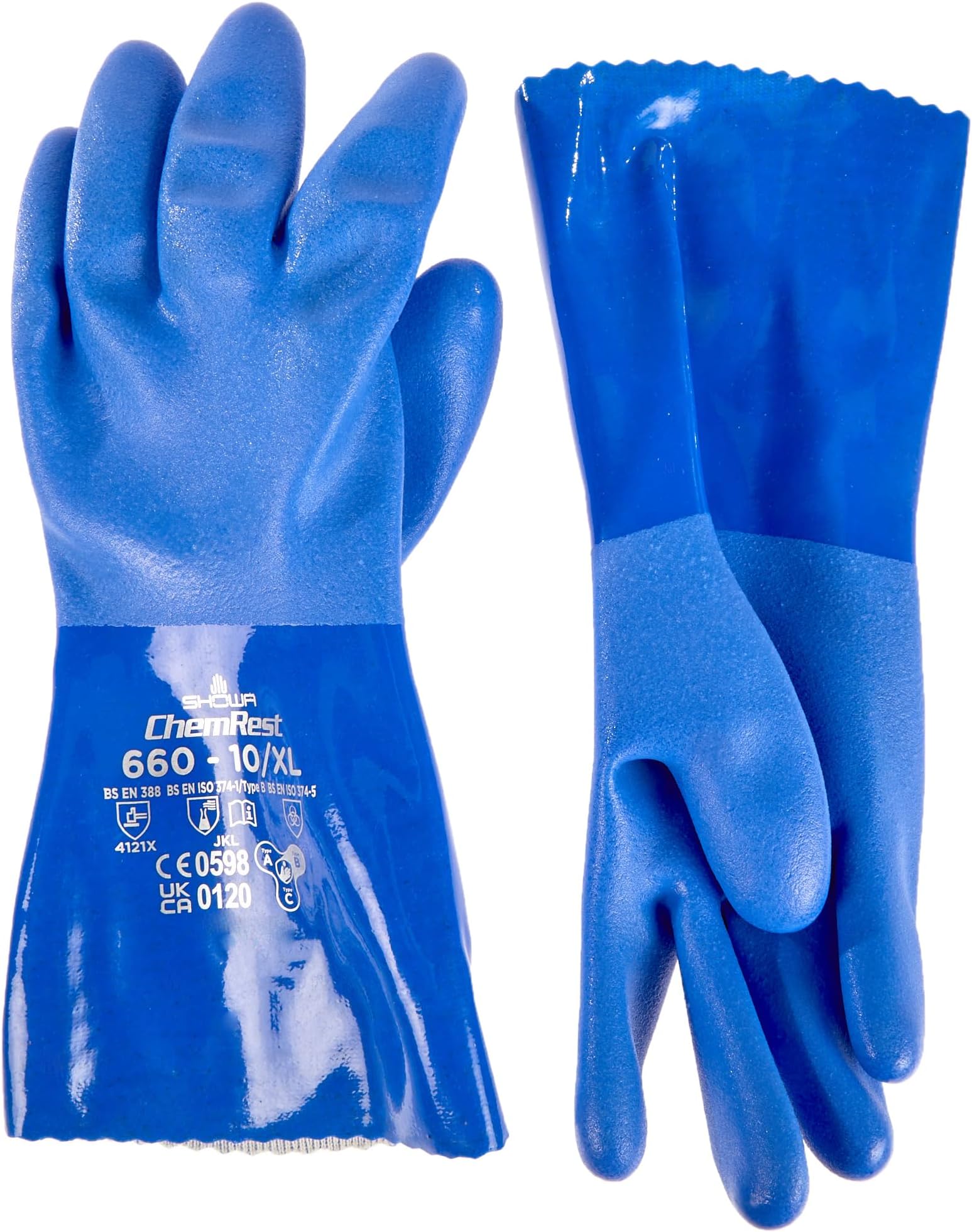 Showa 660 PVC WORK GLOVES - PACK OF 10 XLARGE (10) : Amazon.co.uk: DIY ...