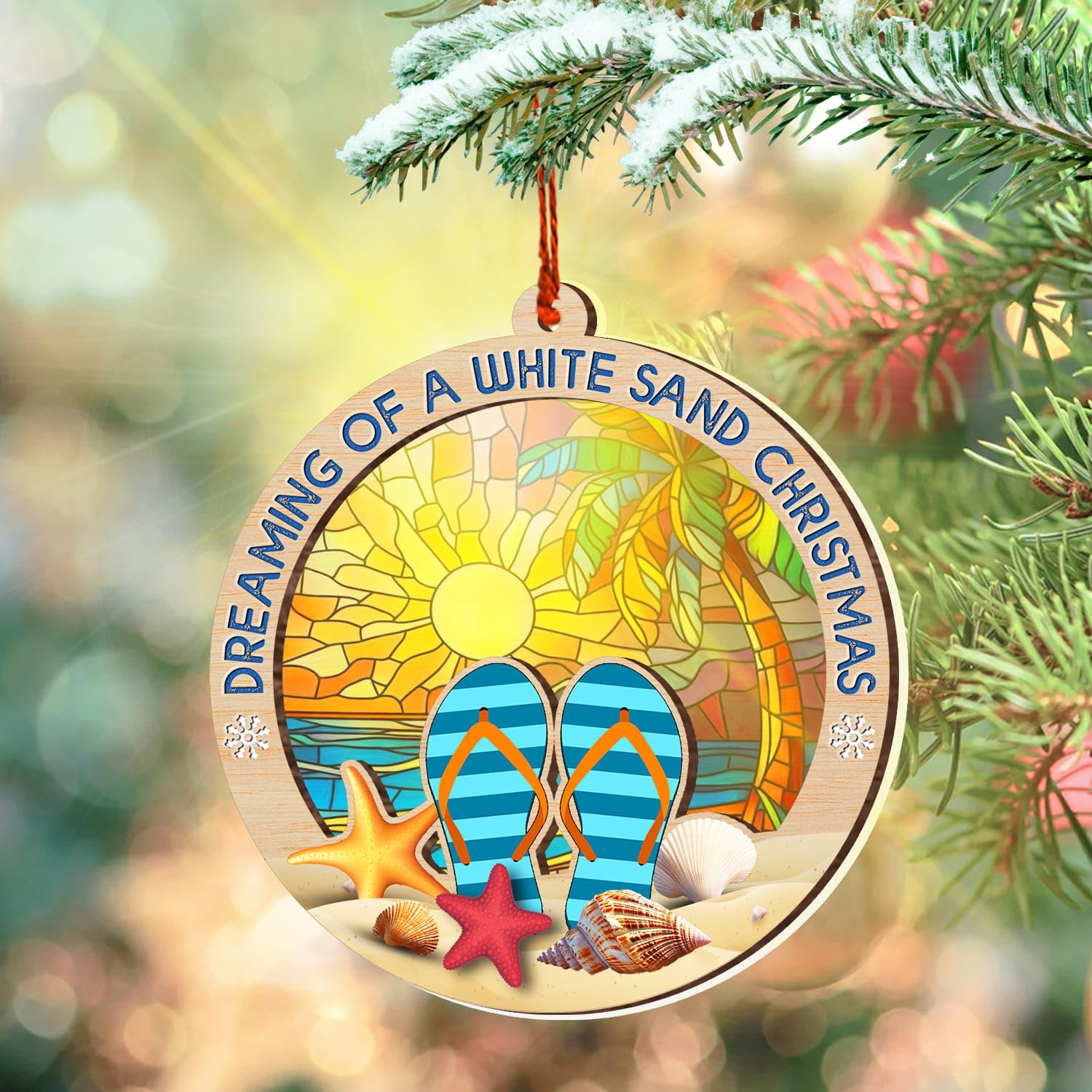 Amazon.com: Beach Ornaments for Christmas Tree - Beach Suncatcher ...