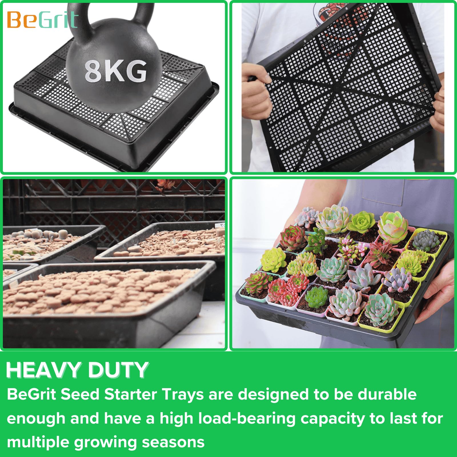 Snapklik.com : BeGrit Soil Blocking Trays 15x12 Inch 5 Set/10 Pcs Mesh ...