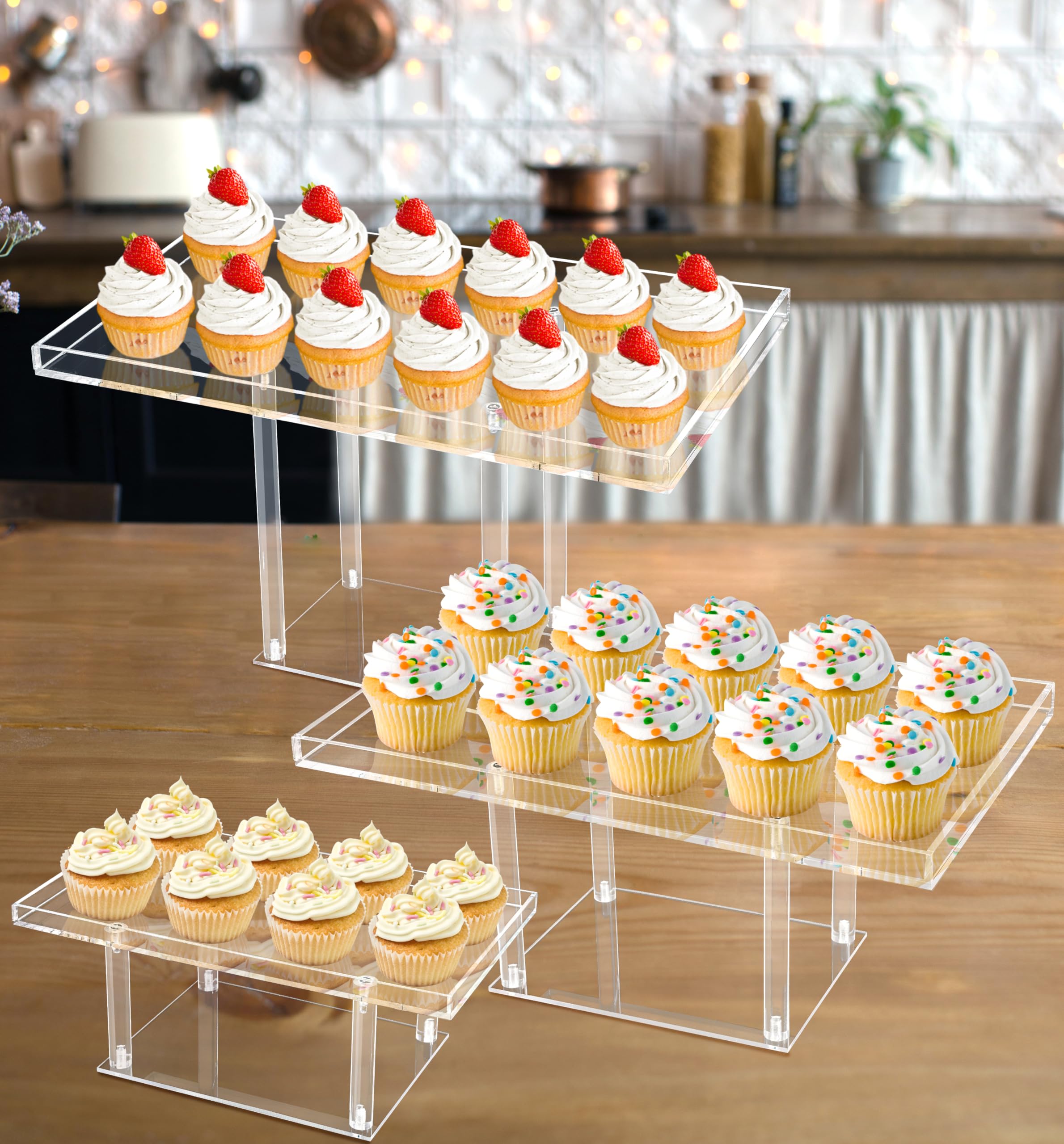 Dessert Table Display Set 3pcs Dessert Stands Cupcake Stand Acrylic ...