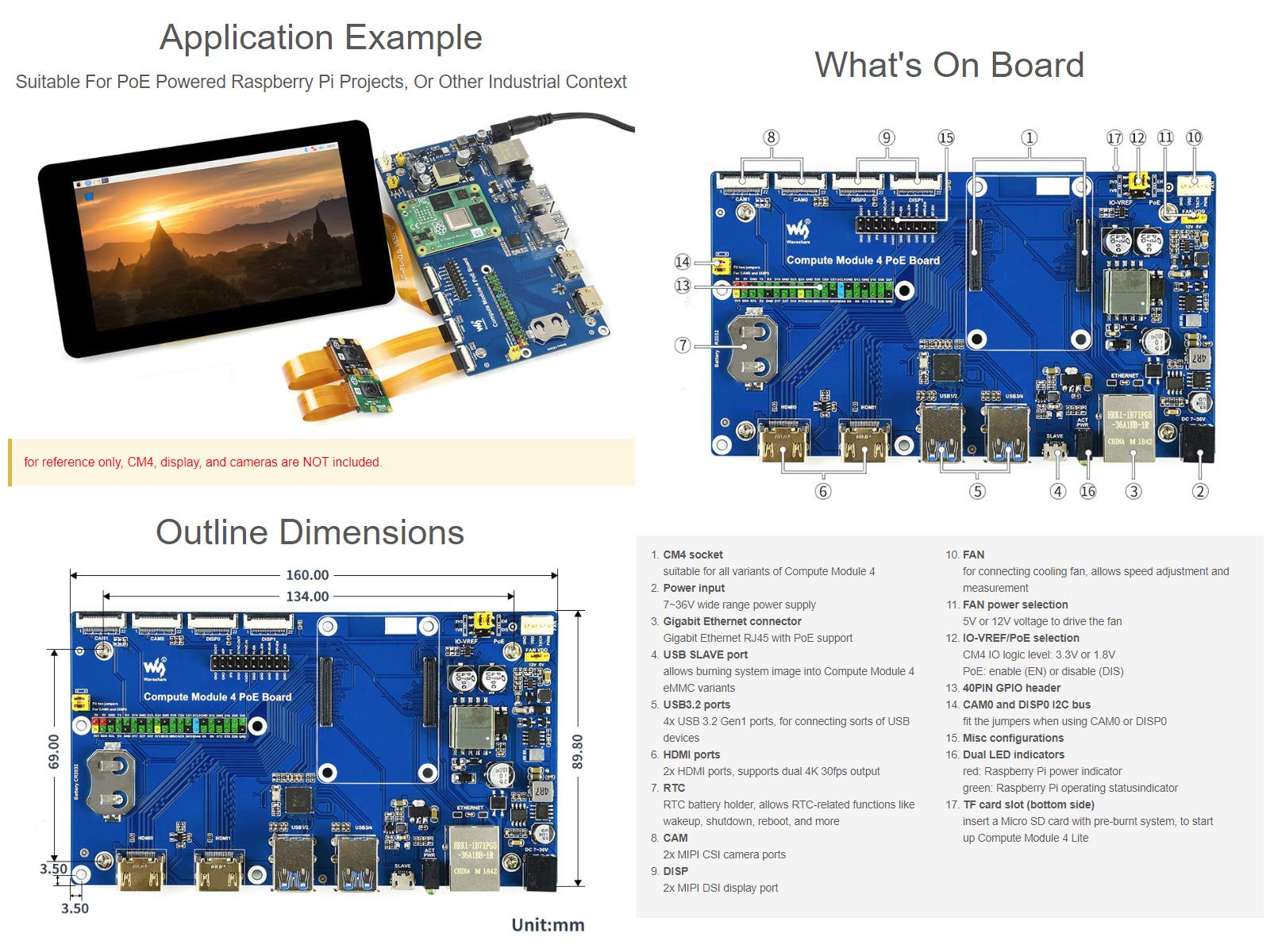 Buy Compute Module 4 Io Board With Poe Feature For All Raspberry Pi Compute Module 4integrates