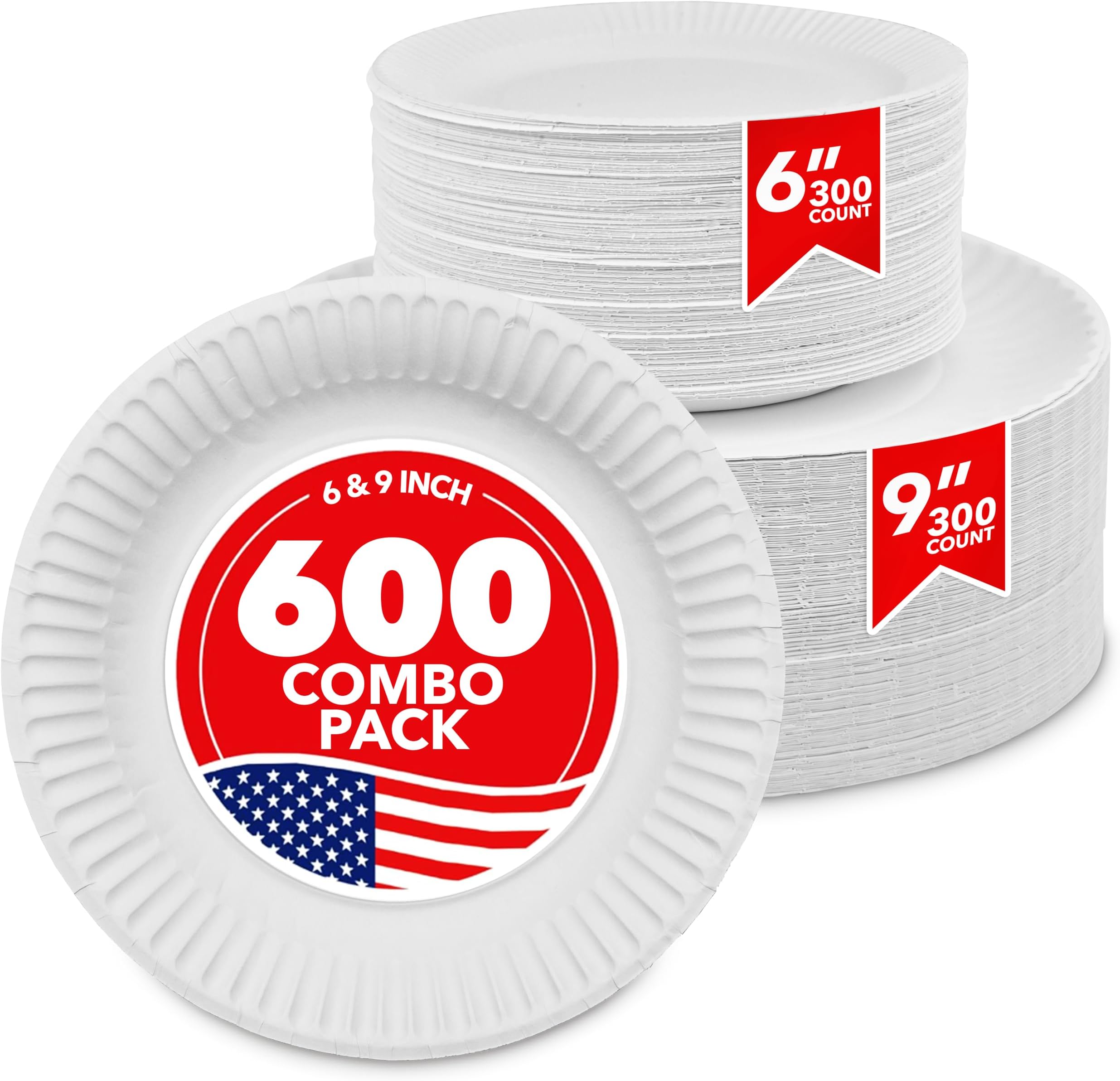 Amazon.com: Comfy Package GUSTO [9 Inch - 500 Pack] Uncoated White ...