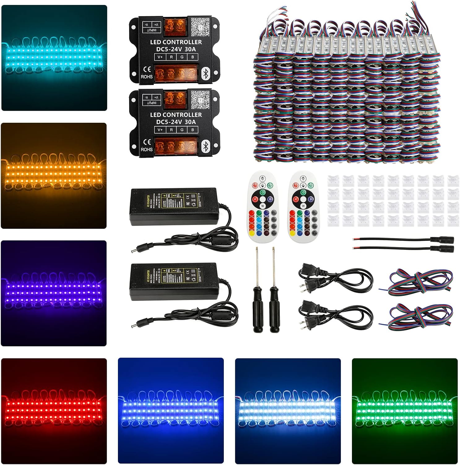 IRONWALLS 2-Pack Storefront LED Lights for Business 100FT, 400PCS 3-LED ...