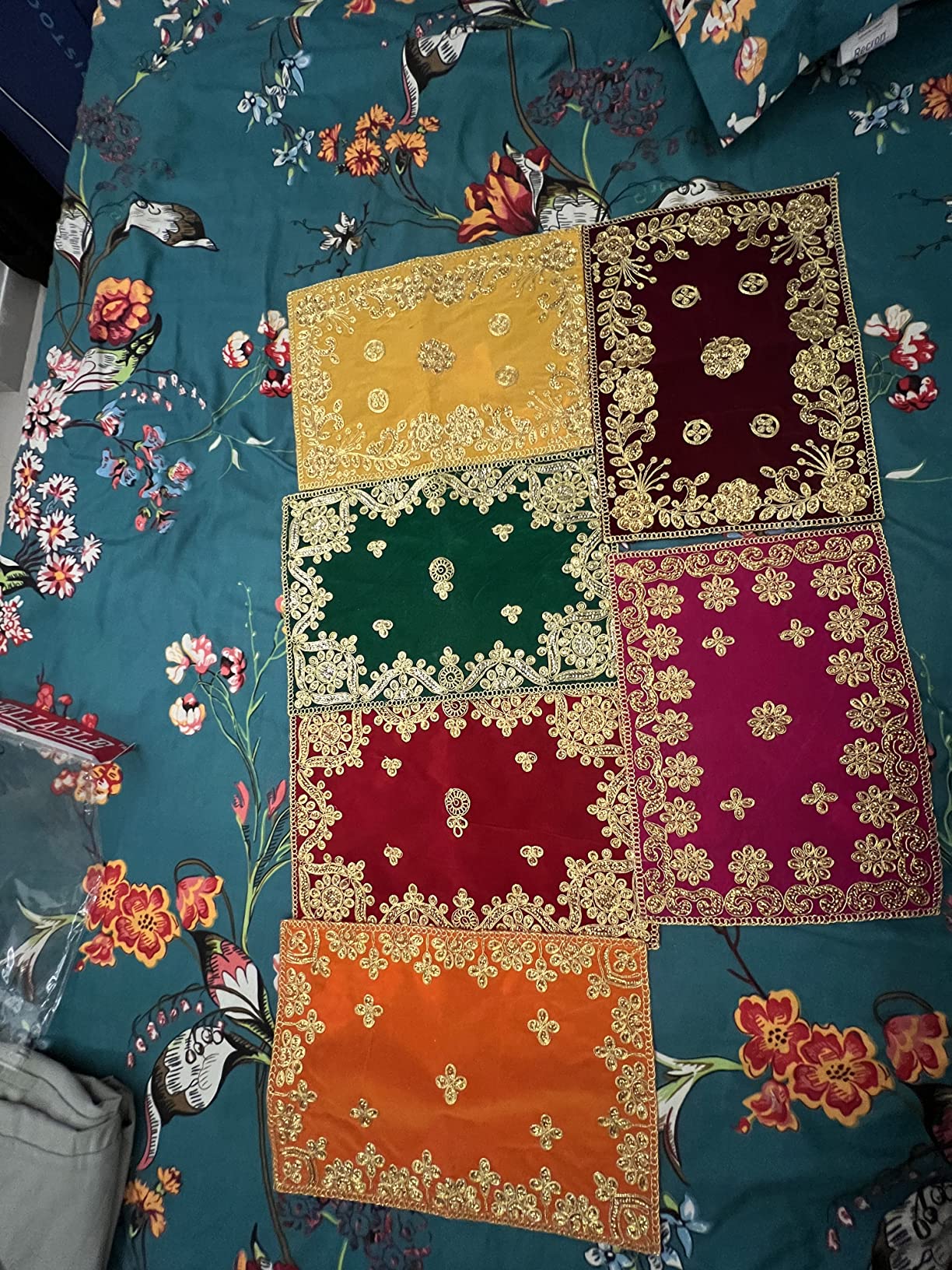 Reliable Multicolour Puja Assan Velvet Puja Cloth/Puja Aasan/Puja ...