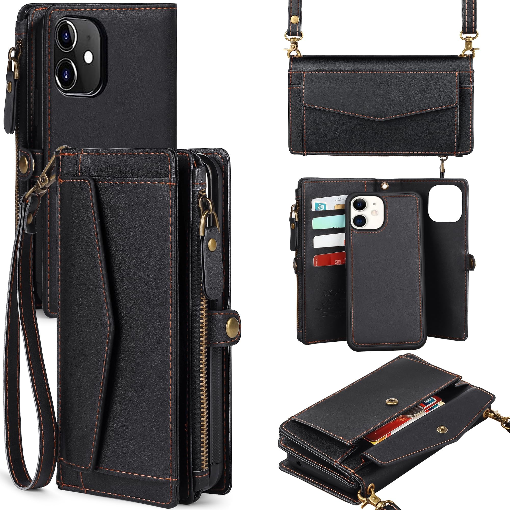 Amazon.com: MInCYB for iPhone 12/12 Pro Wallet Case with Card Holder ...