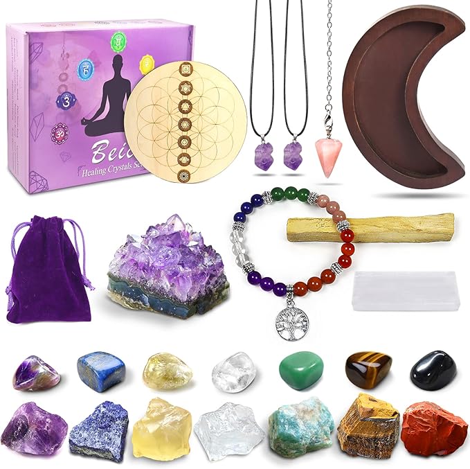 Amazon.com: Healing Crystals Set, 23pcs Natural Healing Stones for ...