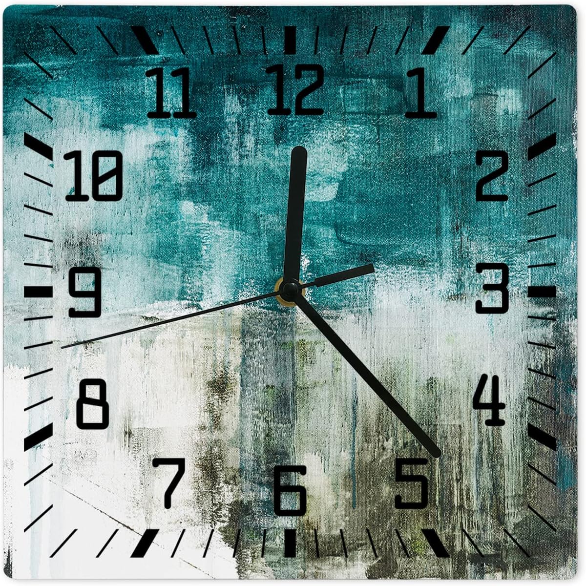 Amazon.com: Ocean Turquoise Blue Gradient Square Wall Clock Silent Non ...