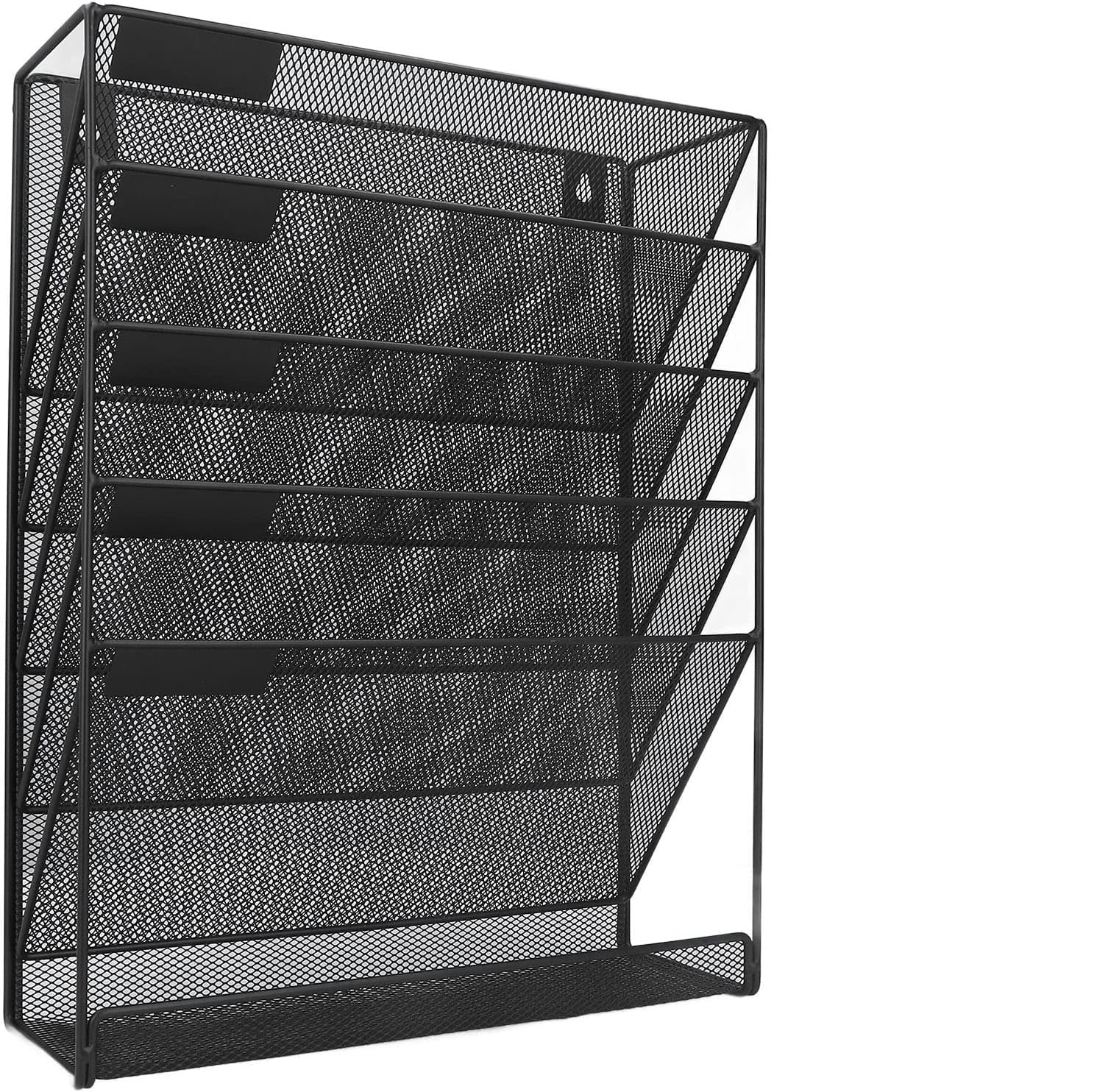 Deoxys Hanging Wall File Holder 5 Tier Vertical Desk Organizer Office ...