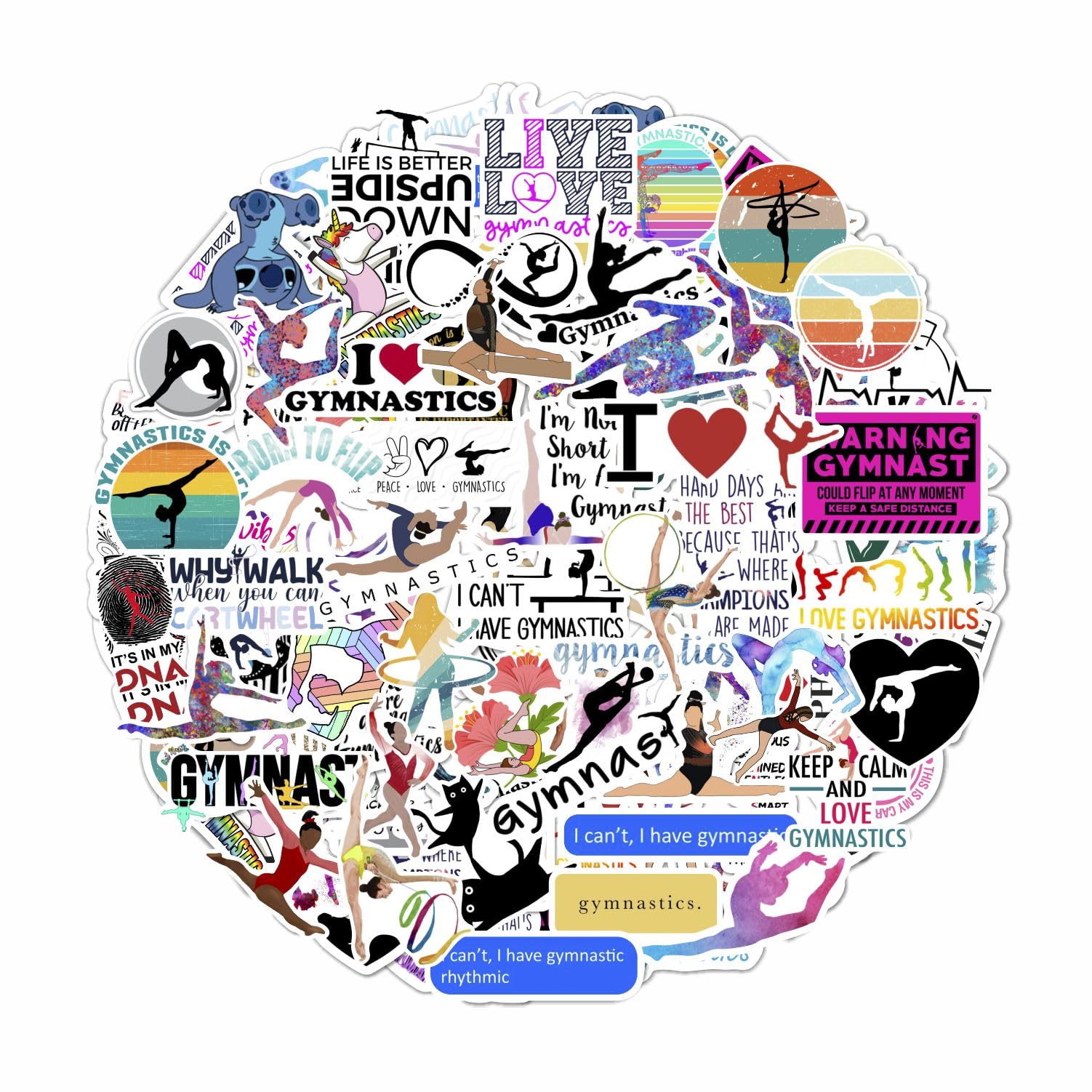 Amazon.com: 100Pcs Gymnastics Stickers, Water Bottles - Gymnastics ...