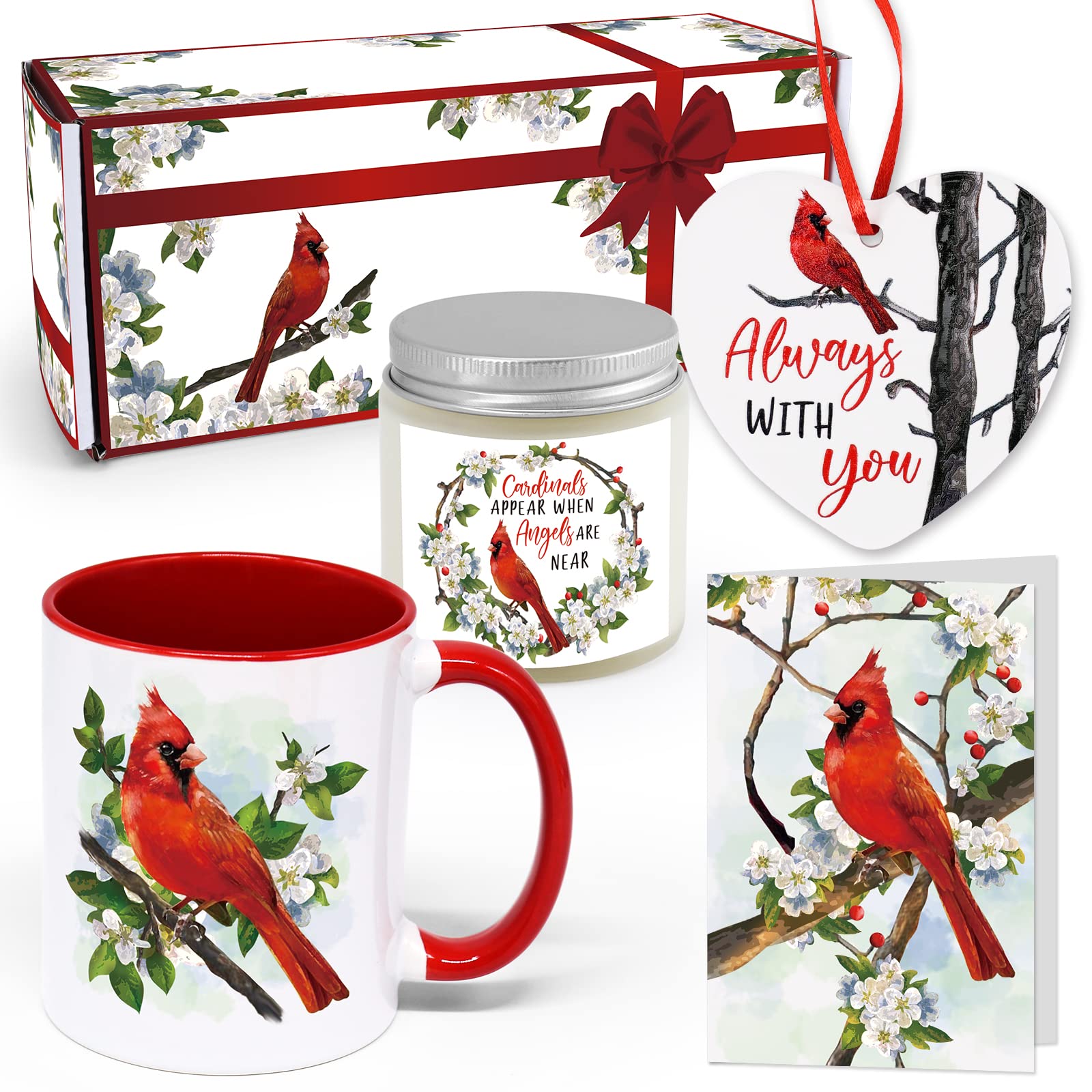 Amazon.com: Cardinal Gift Set Christmas Red Bird Present Box Cardinal ...