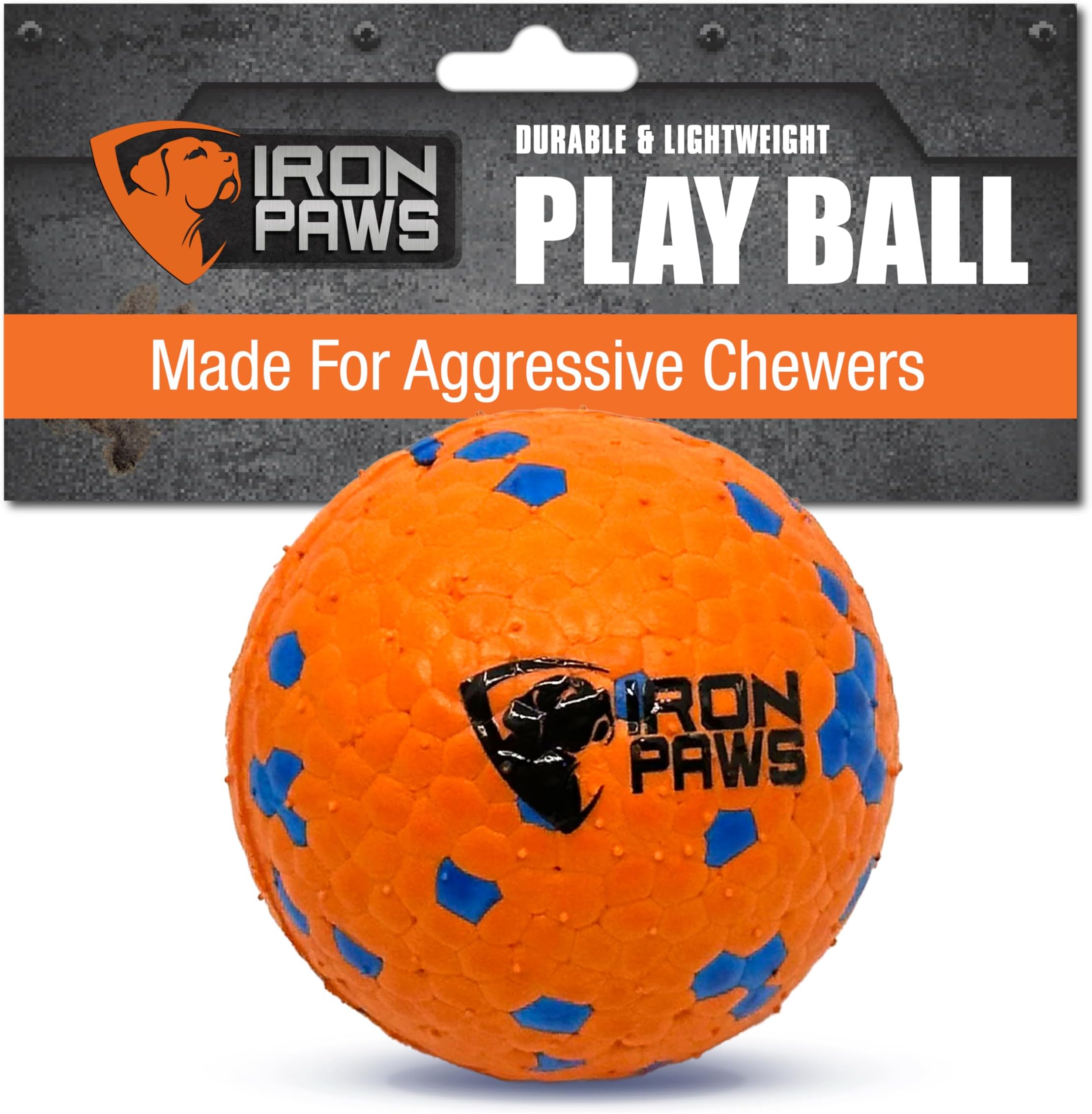 Amazon.com : Iron Paws Indestructible Dog Ball, Orange - Tough Dog Toy ...