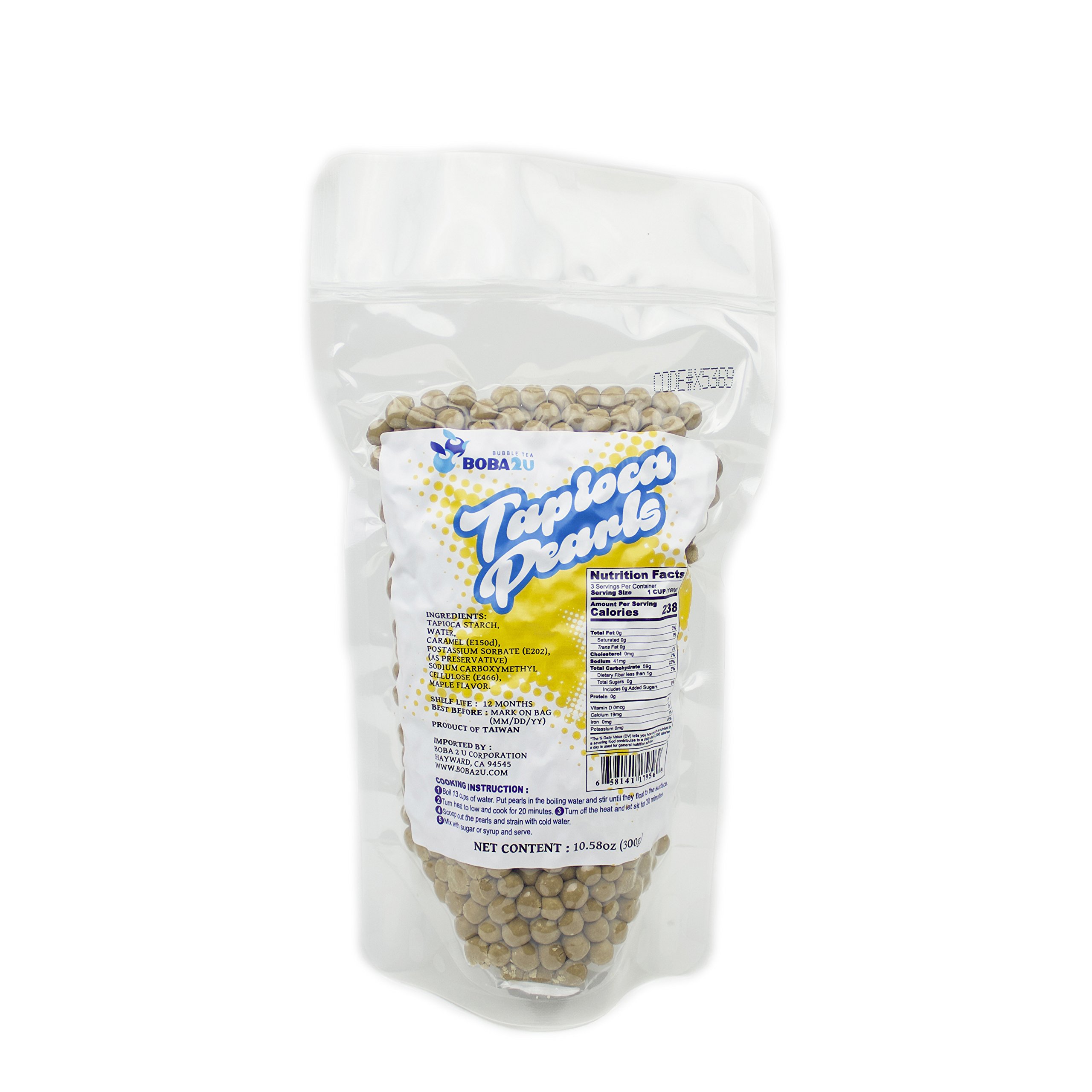 Buy BOBA2U Bubble Tea Taiwan Original Boba Tapioca Pearls (10.58 OZ ...