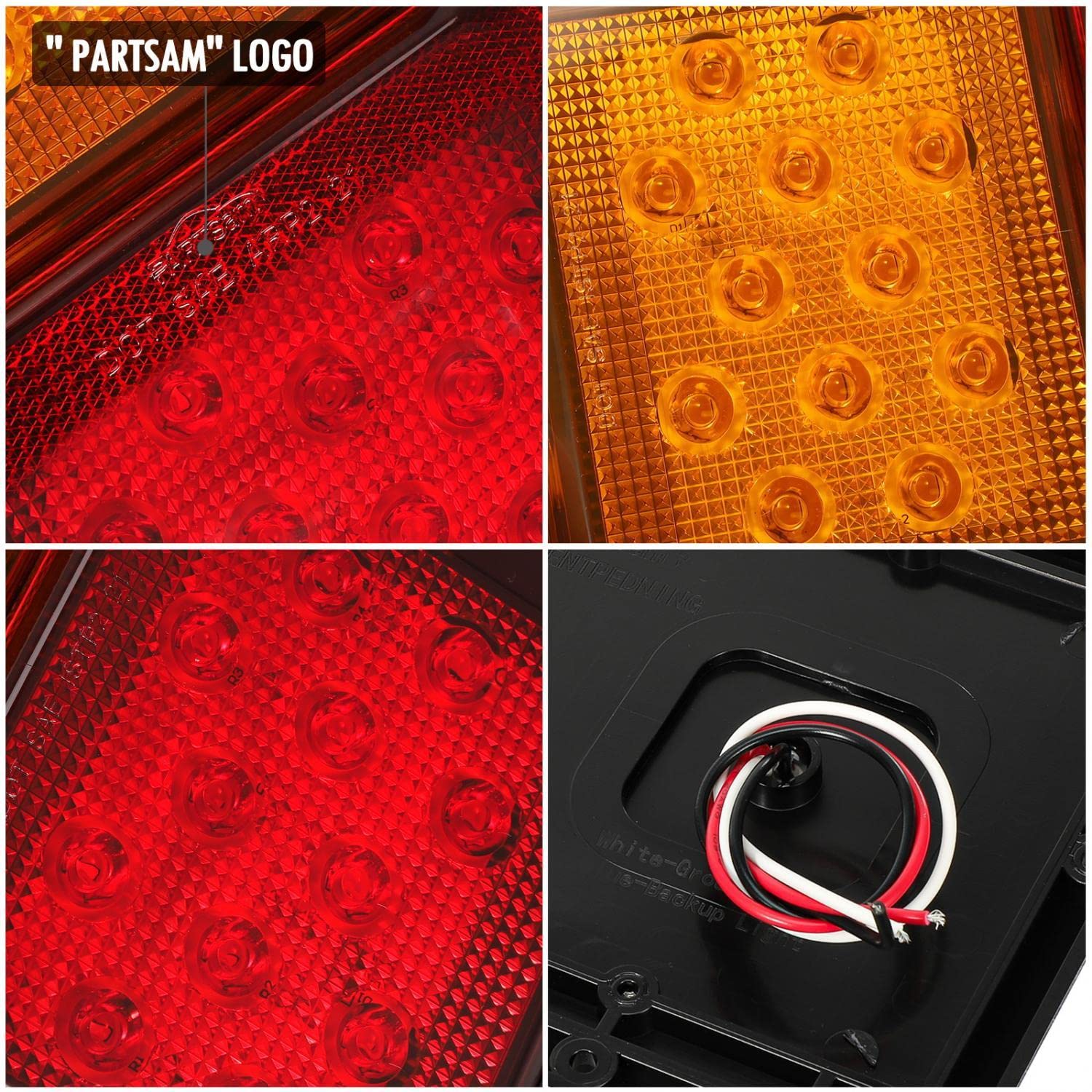 Snapklik.com : 2Pcs Double Led Trailer Tail Lights Horizontal Mount ...