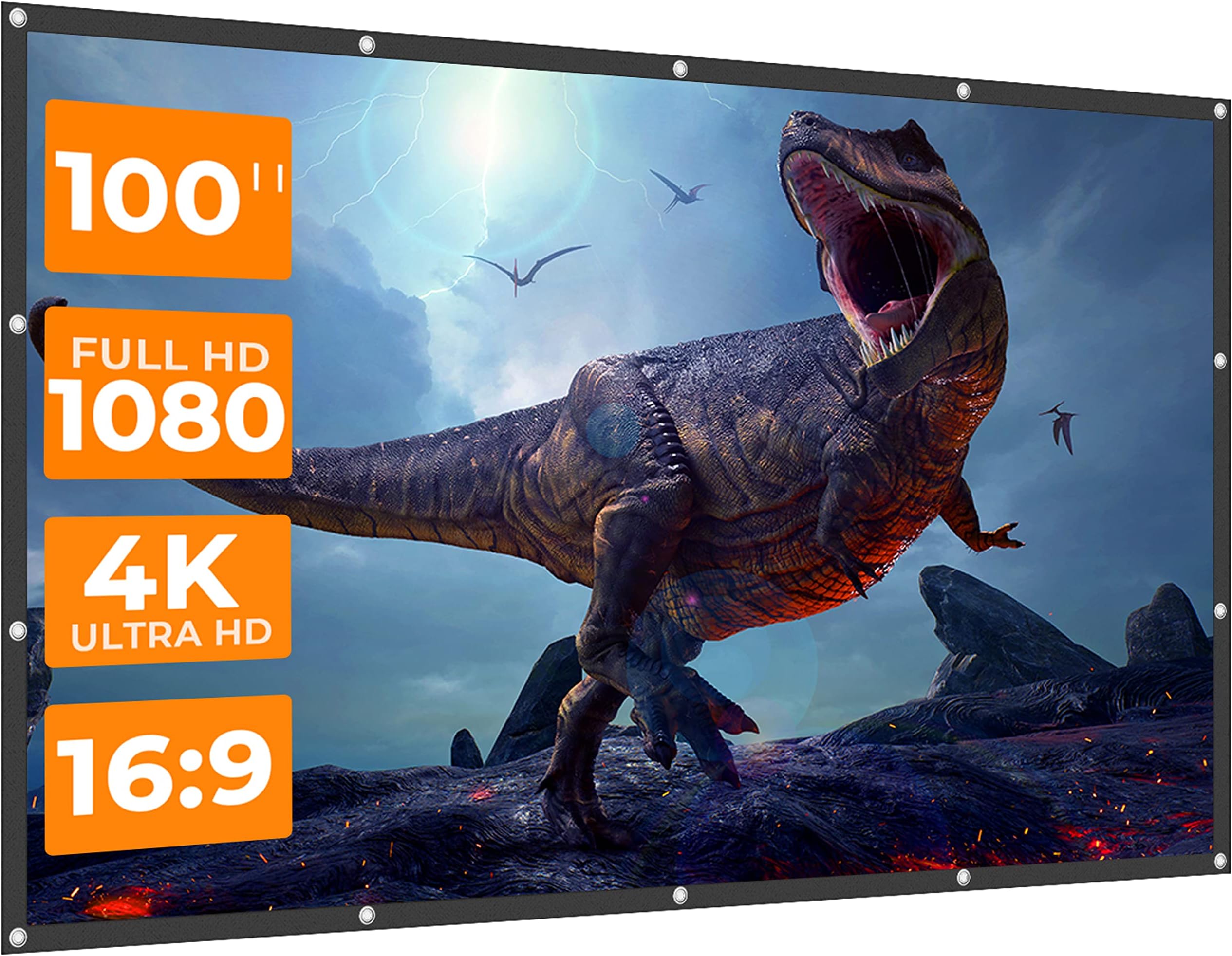 Amazon.com: 100 inch Projection Screen 16:9 Foldable Anti-Crease ...