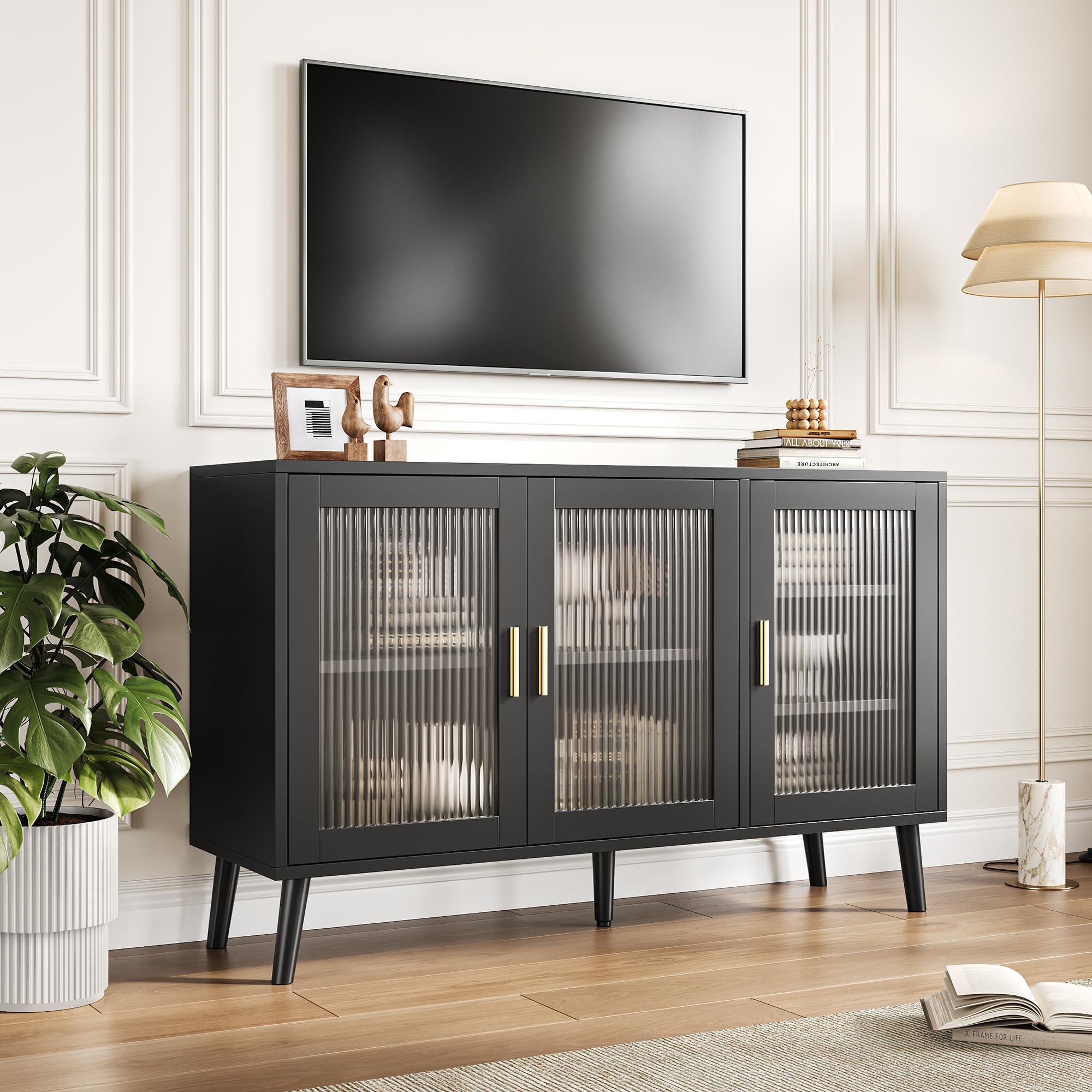 Amazon.com: LuyFuitre TV Console for Living Room, 48" Large Media ...