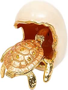 Amazon.com: QIFU Hand Painted Sea Turtle Tortoise Decorative Hinged ...