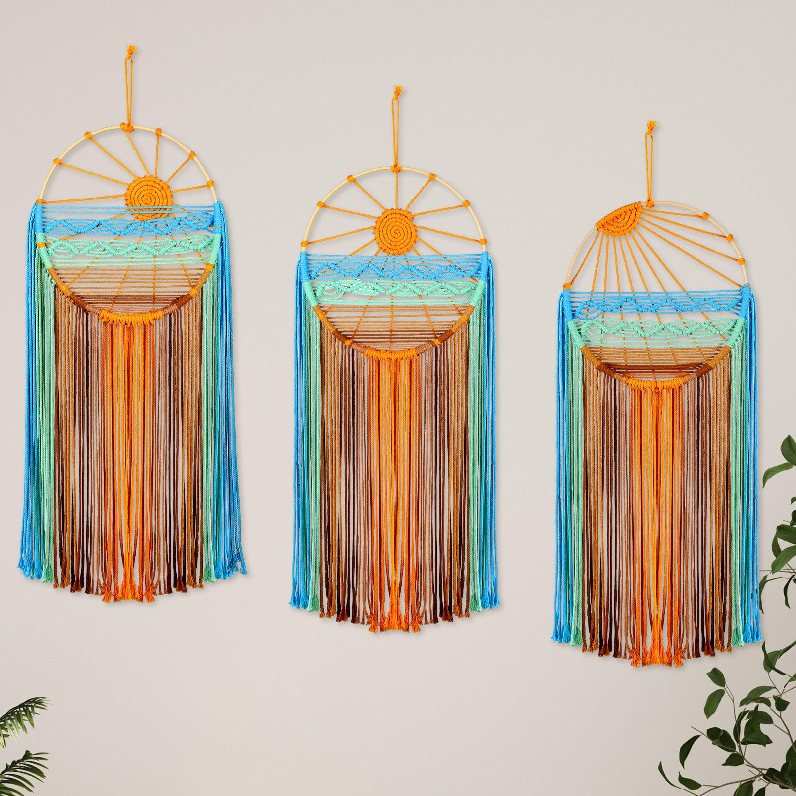 Amazon.com: GlikCeil 3 Pcs Boho Dreamcatcher Wall Decor Sunshine ...