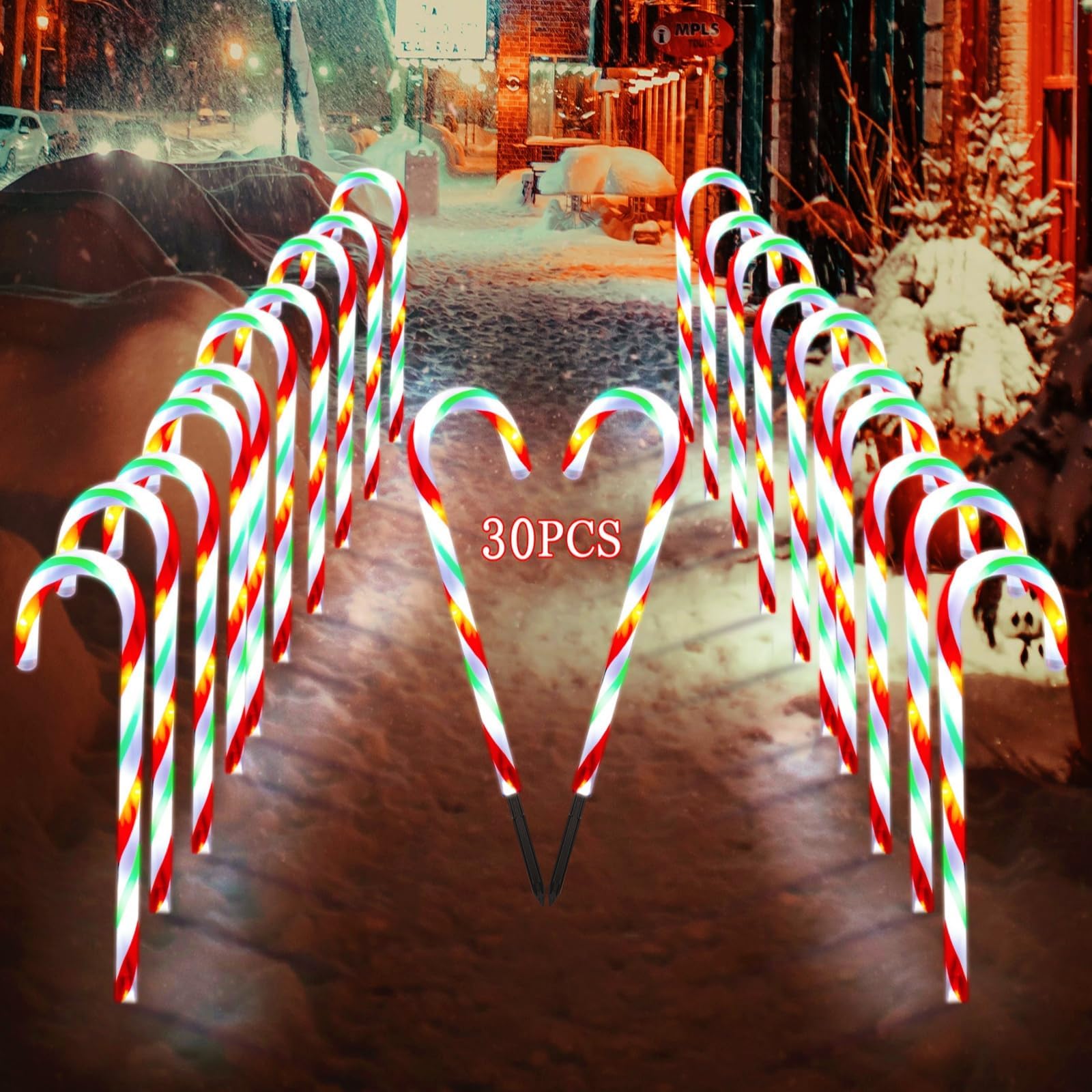 Amazon.com : Enhon Lollipop Christmas Pathway Lights Outdoor, 6 Pack 29 ...