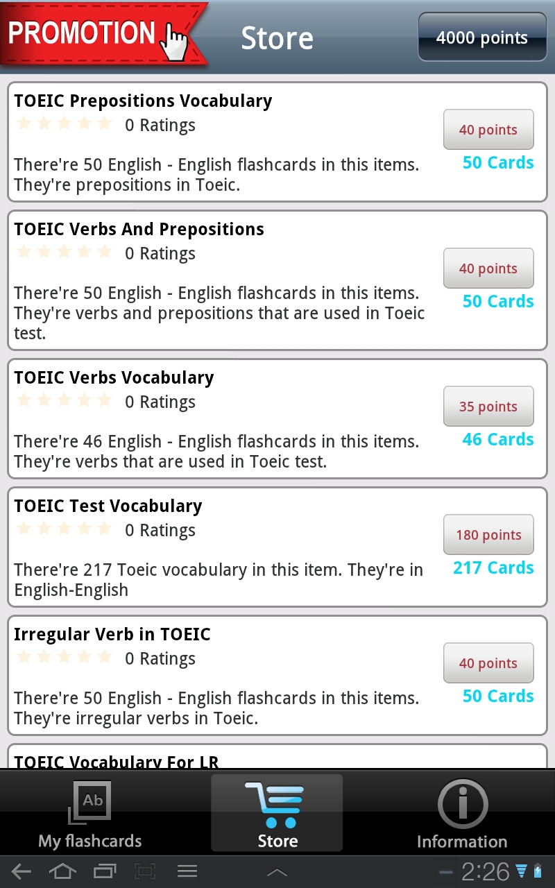 TOEIC Flashcards - English - App on Amazon Appstore