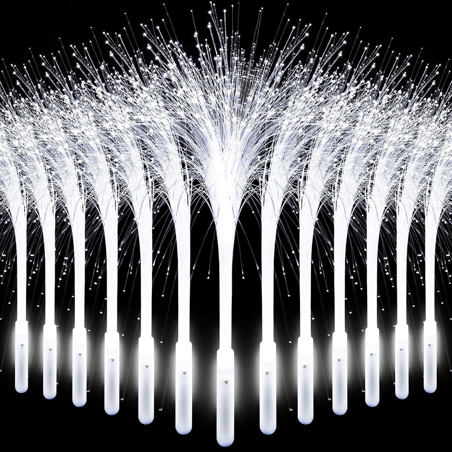 Snapklik.com : 36 Pack White Fiber Optic Wands 20.3 Inch Long Sparklers ...