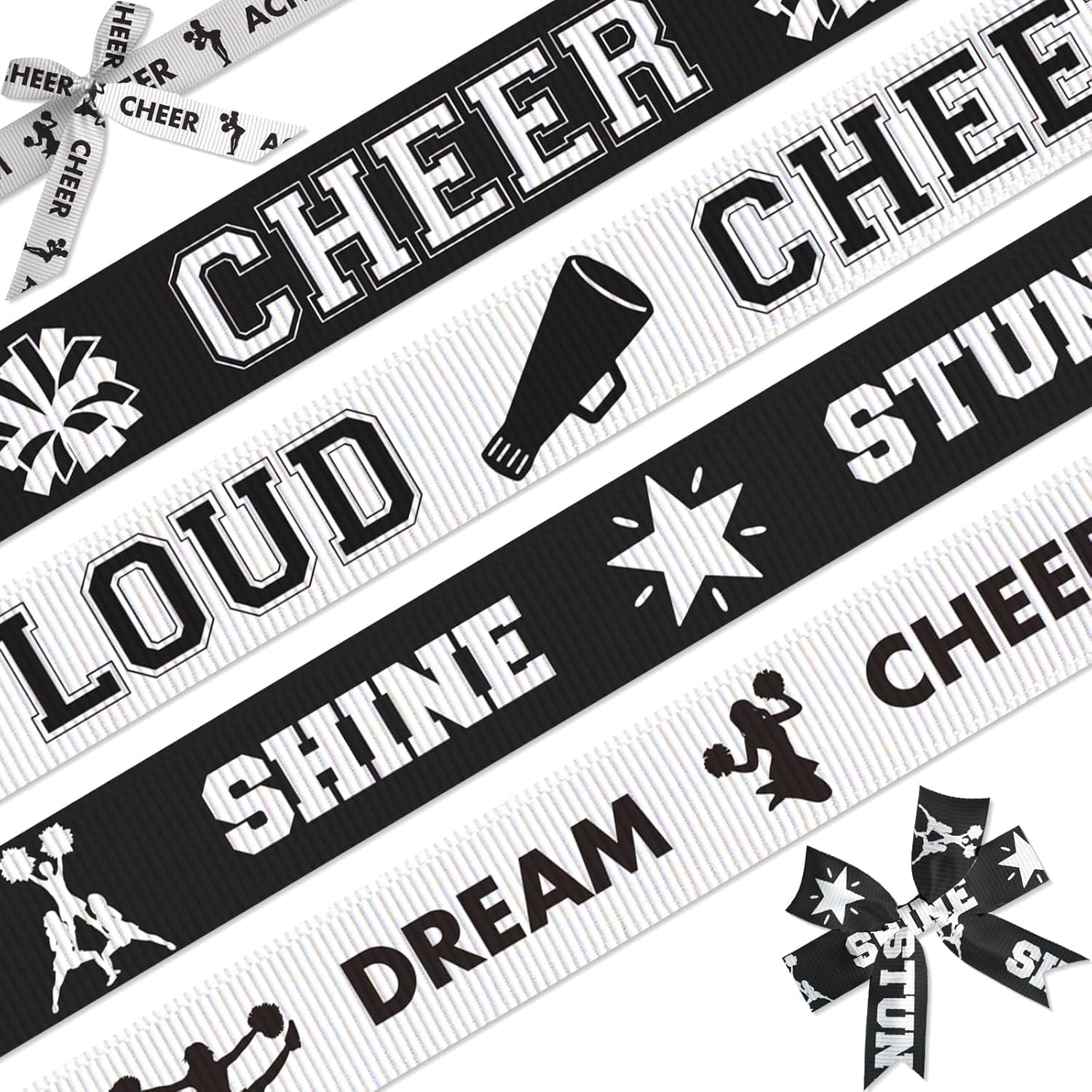 Amazon.com: NUVCELKA Cheer Ribbon, 4Pack(7/8 Inch x 5 Yards Each ...