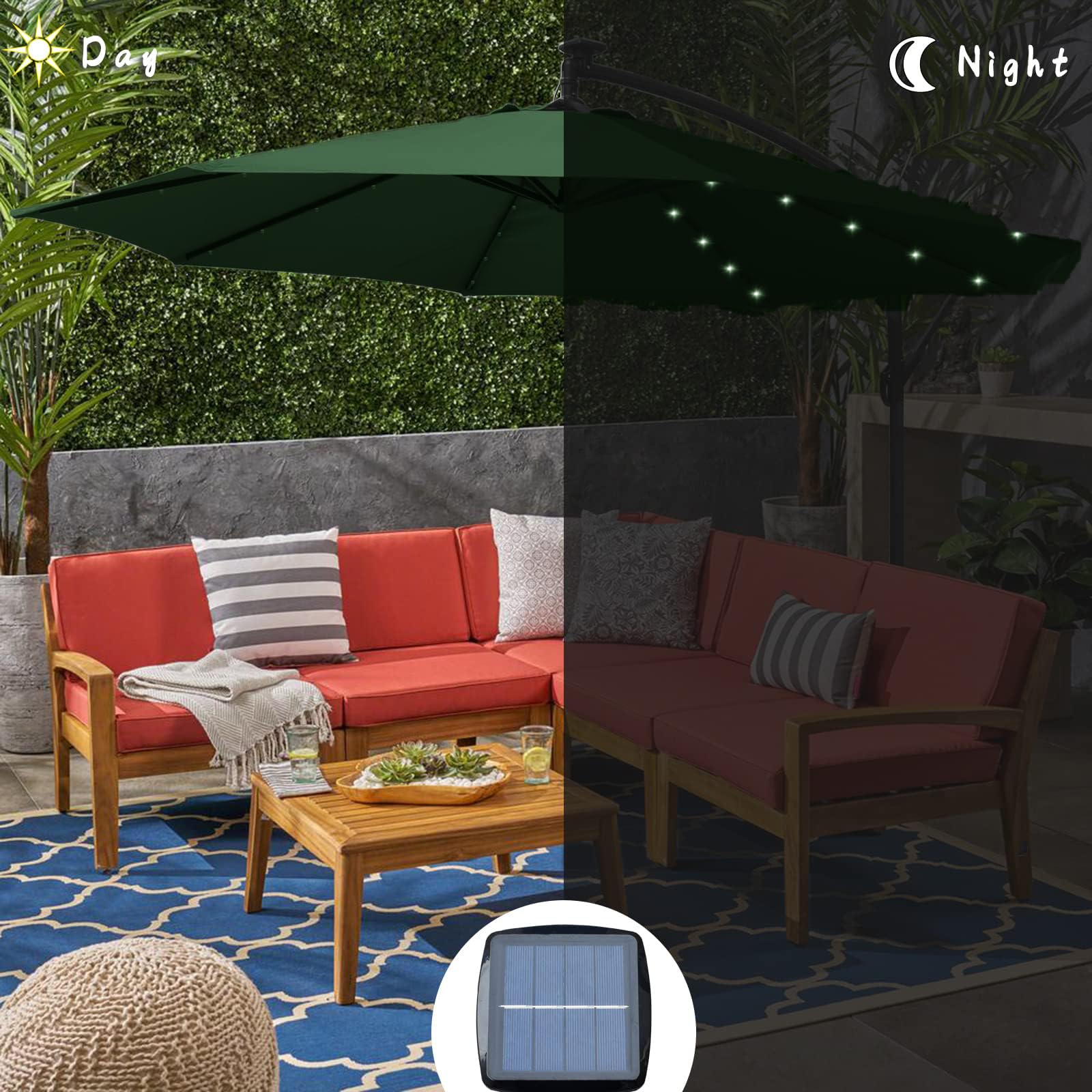 Snapklik.com : SUNLAX Solar Offset Umbrella, 10ft Cantilever Hanging ...