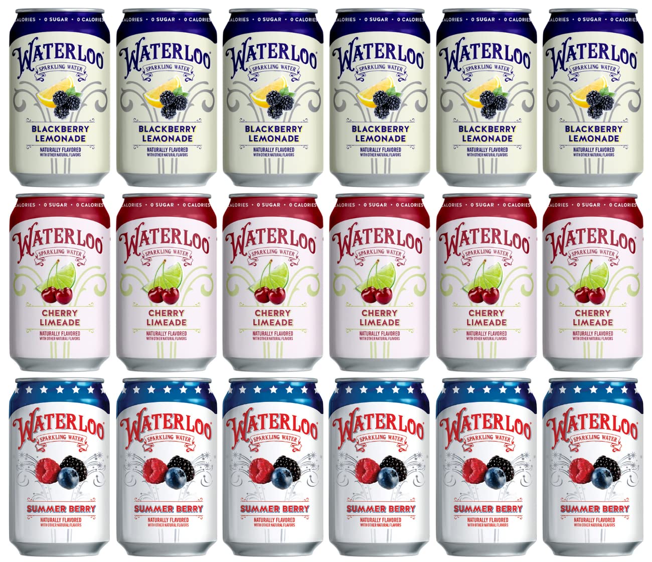 Buy Waterloo Sparkling Water Variety Pack, 12 Fl Oz Cans - 3 flavors (18 Pack) In Sanisco Box ...