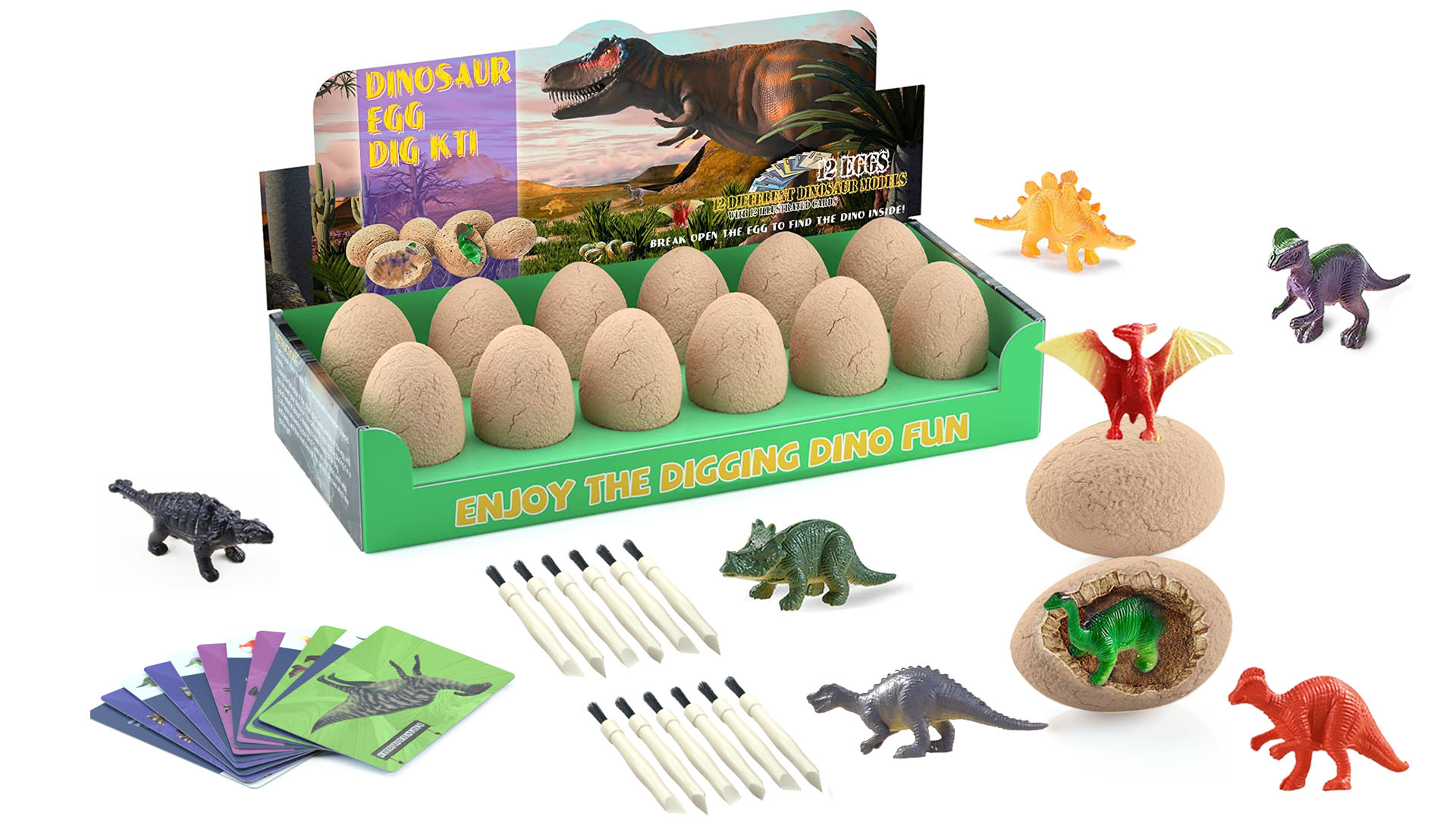 Watch Dinosaur Eggs Excavation Dig Kit - Dinosaur Toys for Kids on ...